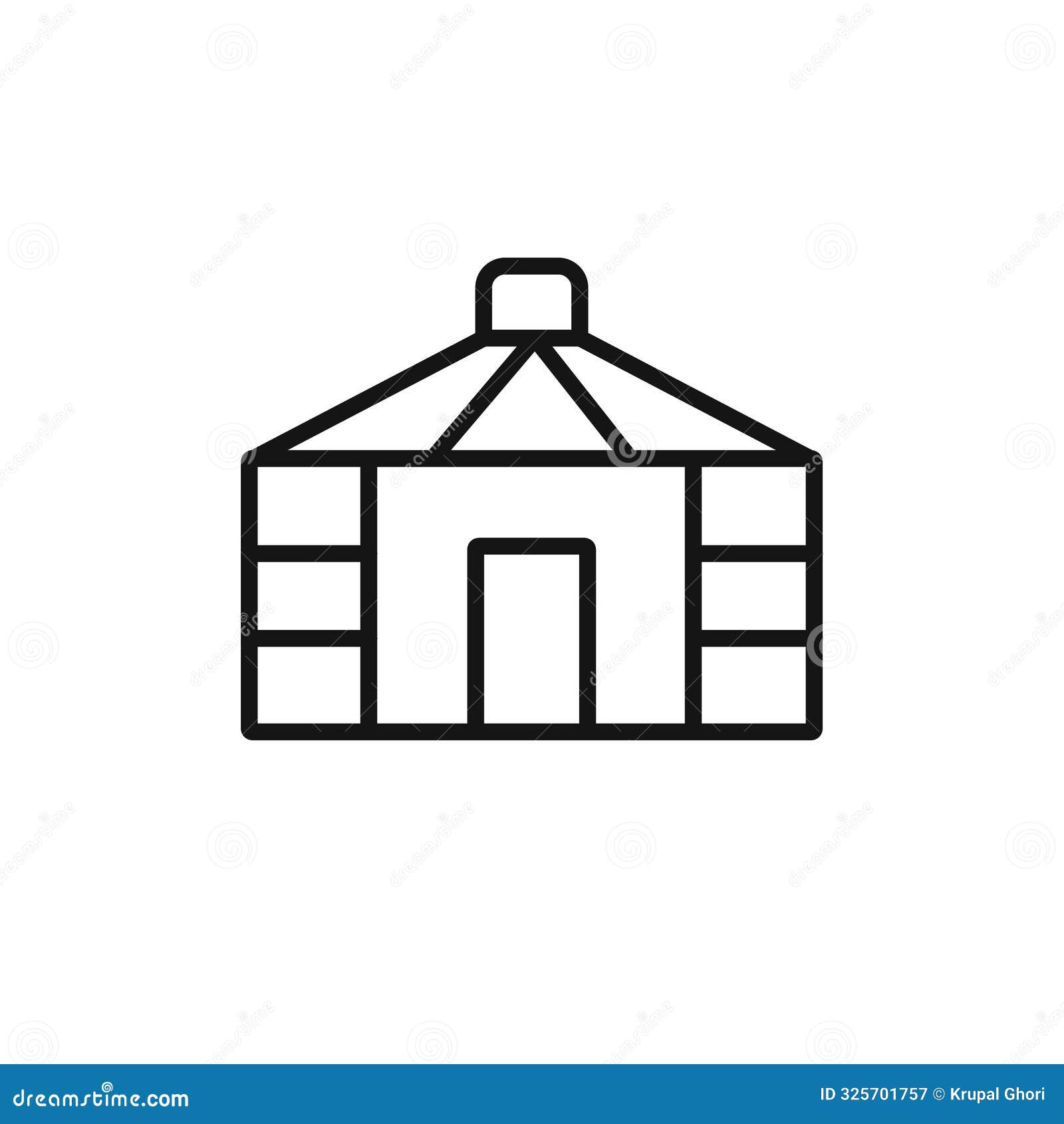 Yurt Icon Black And White Vector Outline Sign | CartoonDealer.com ...
