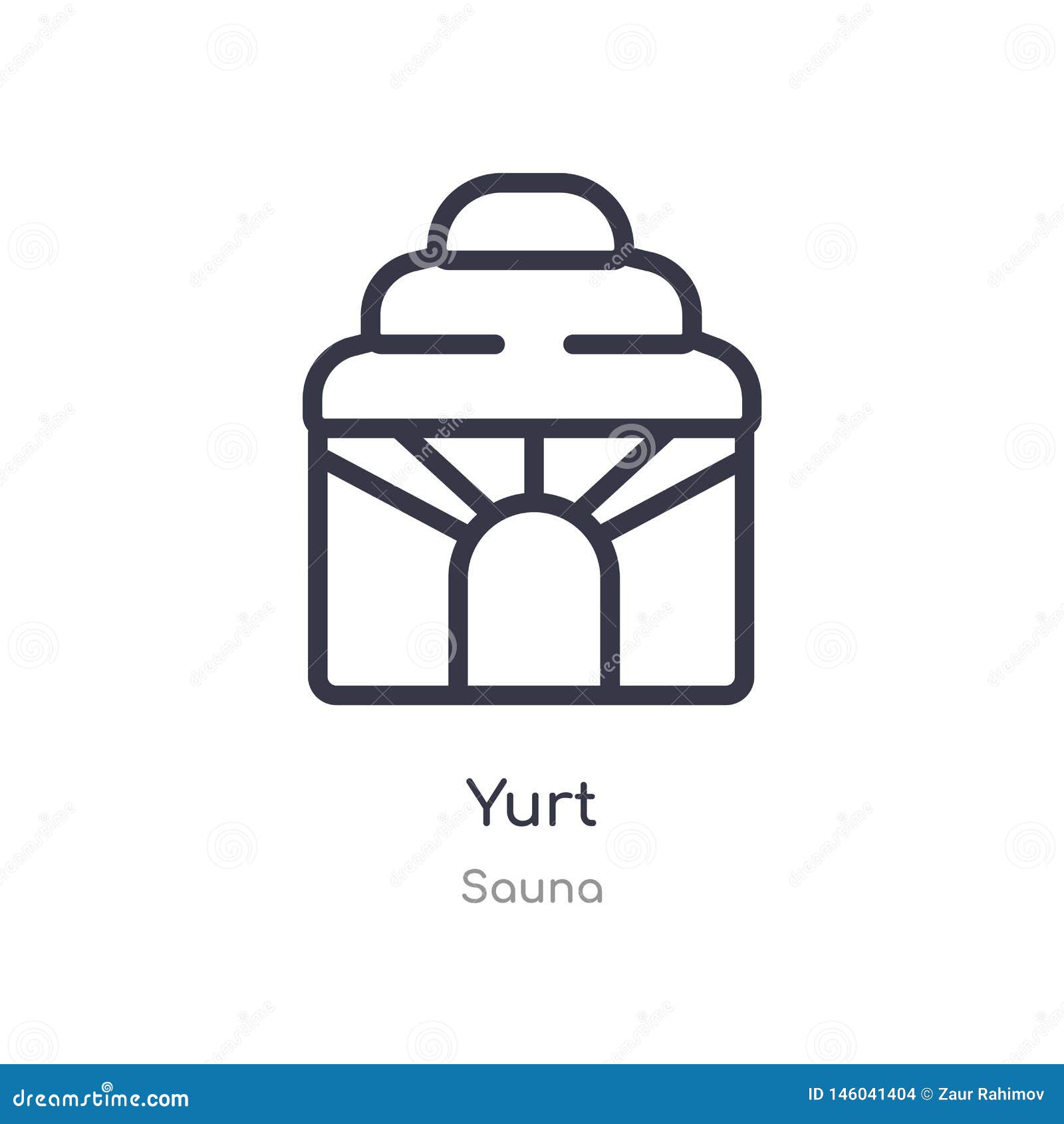 Yurt Outline Icon. Isolated Line Vector Illustration from Sauna ...