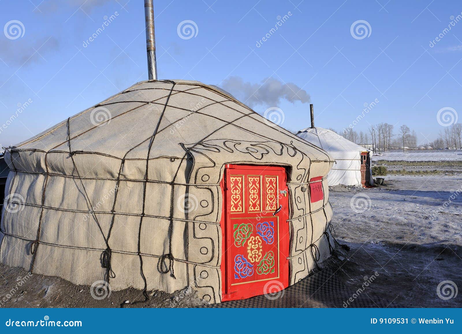 Yurts stock image. Image of field, nomad, characteristics - 9109531