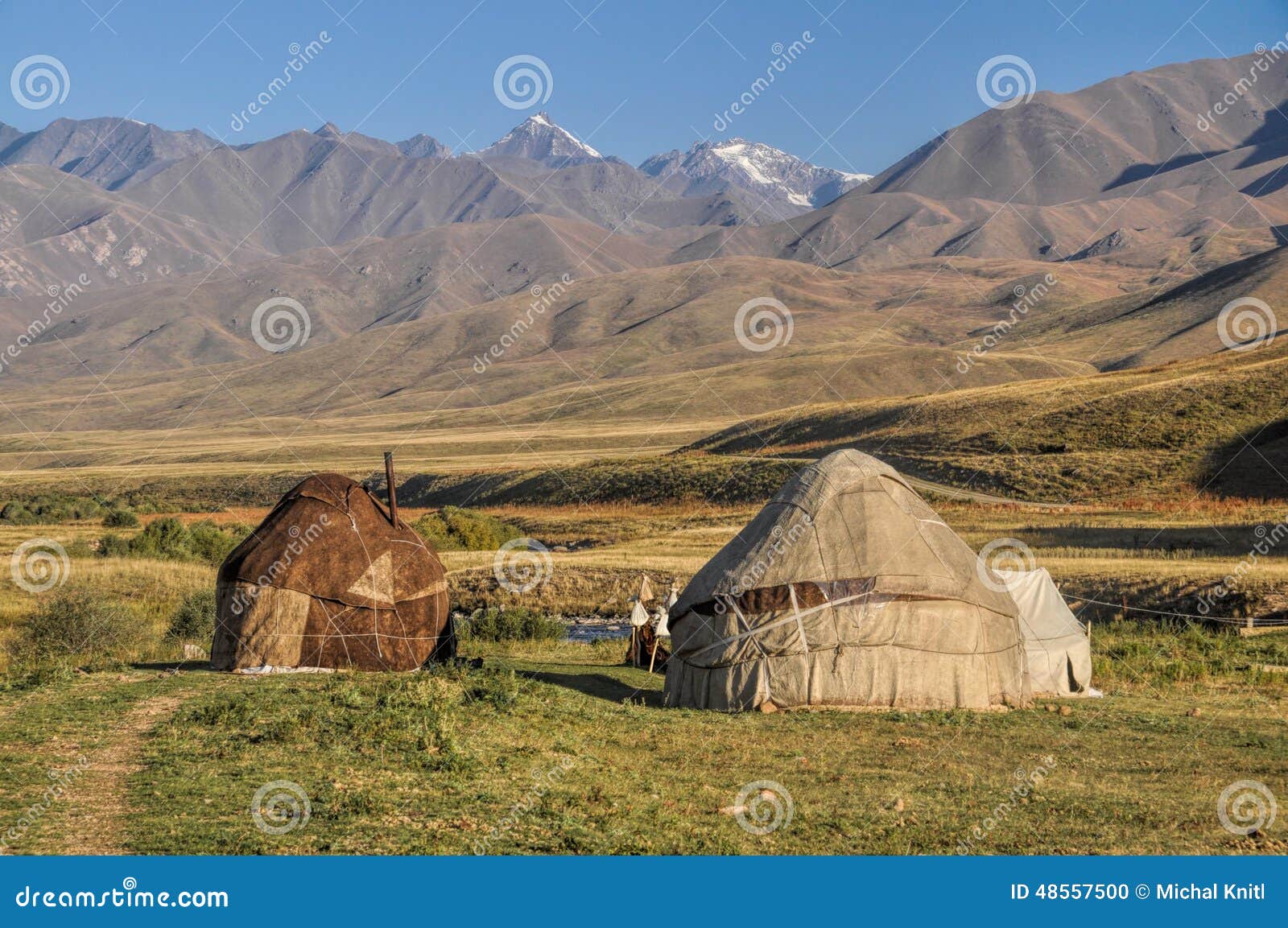 Yurts in Kyrgyzstan stock photo. Image of yurts, picturesque - 48557500