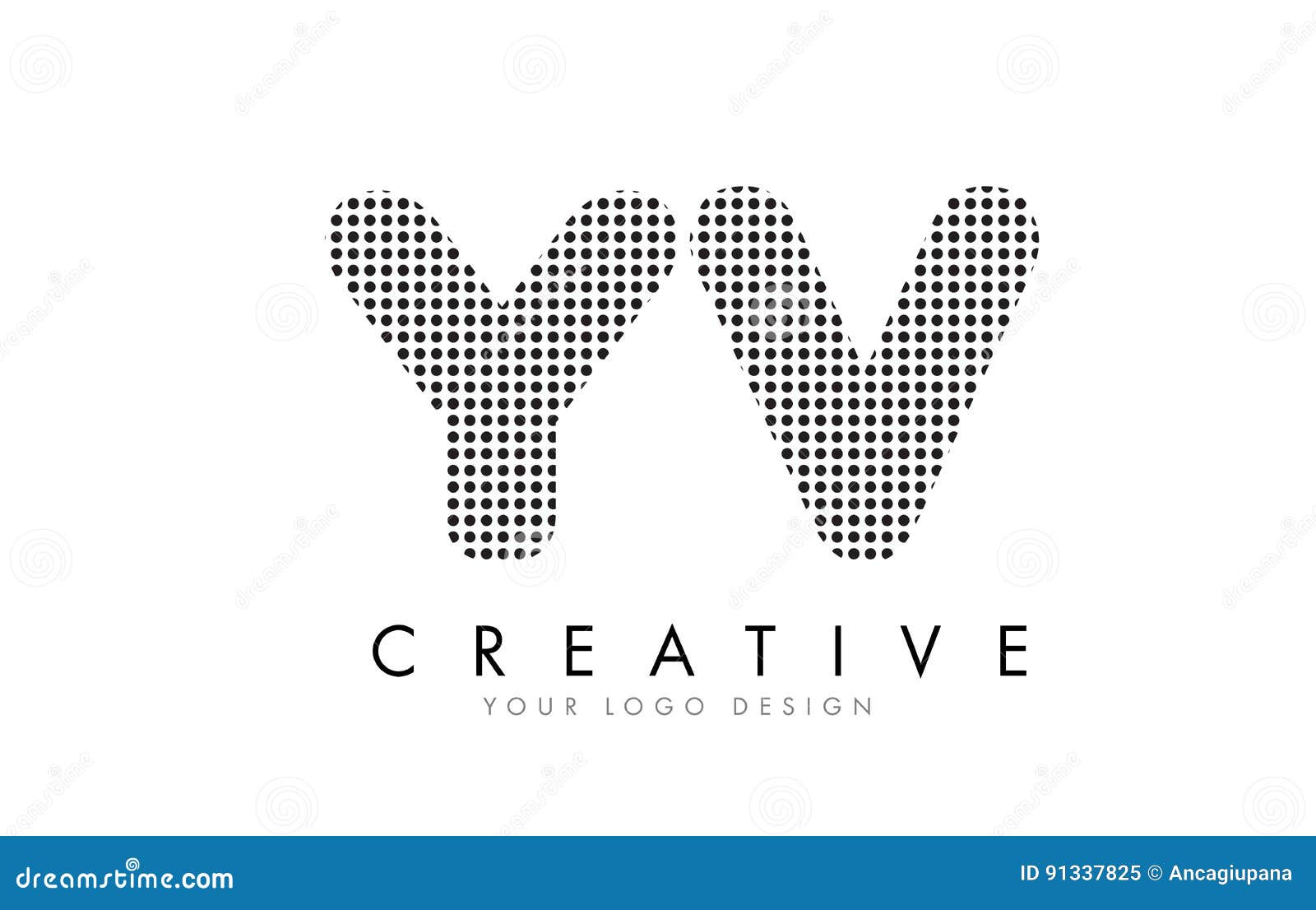 YV Y V Letter Logo with Black Dots and Trails. Stock Vector ...