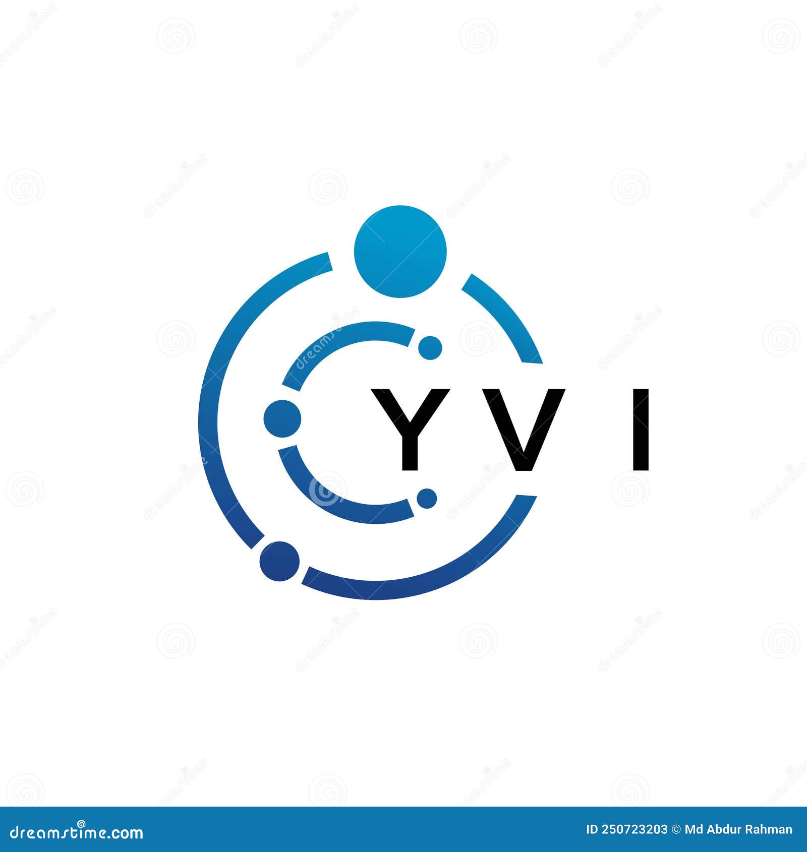 YVI Letter Technology Logo Design on White Background. YVI Creative ...