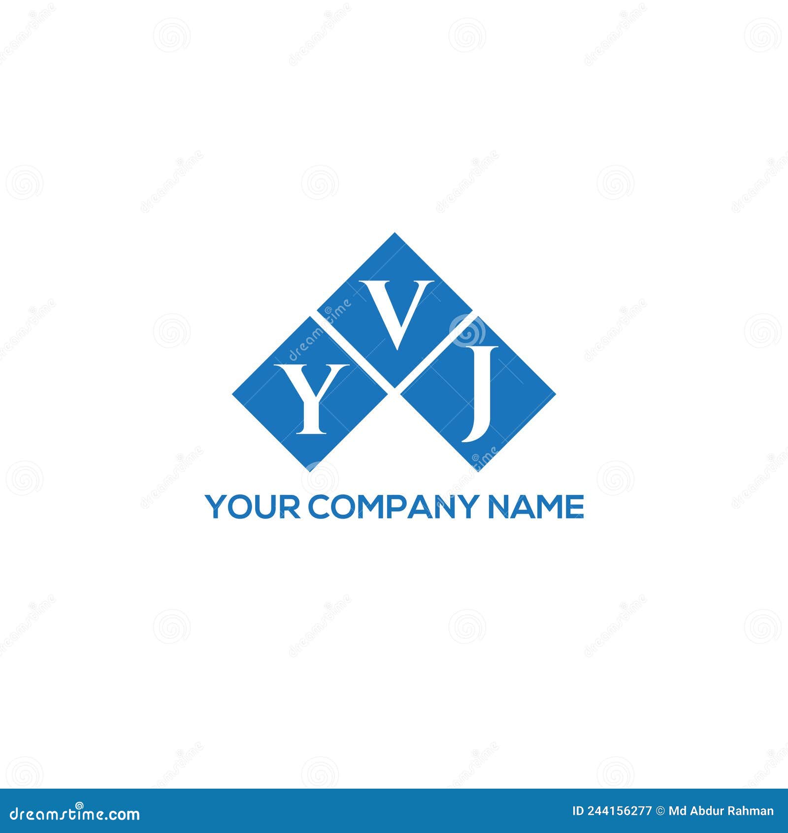 YVJ Letter Logo Design on White Background. YVJ Creative Initials ...