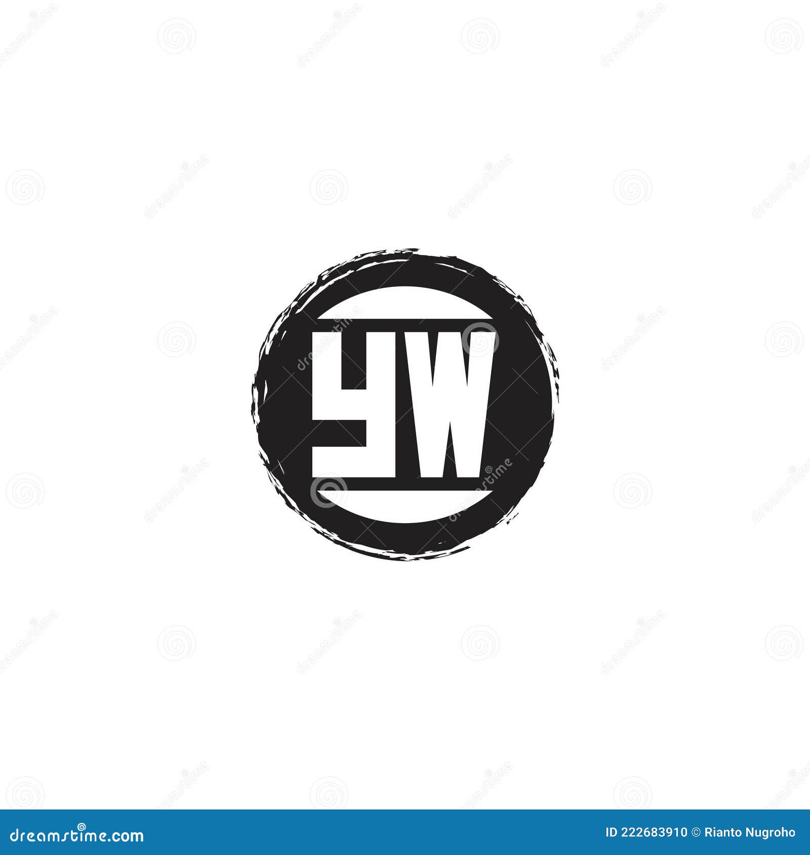 YW Logo Initial Letter Monogram with Abstrac Circle Shape Design ...