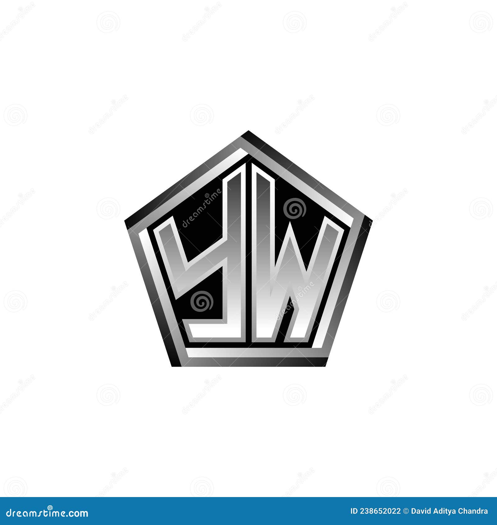 YW Logo Monogram Silver Geometric Modern Design Stock Vector ...