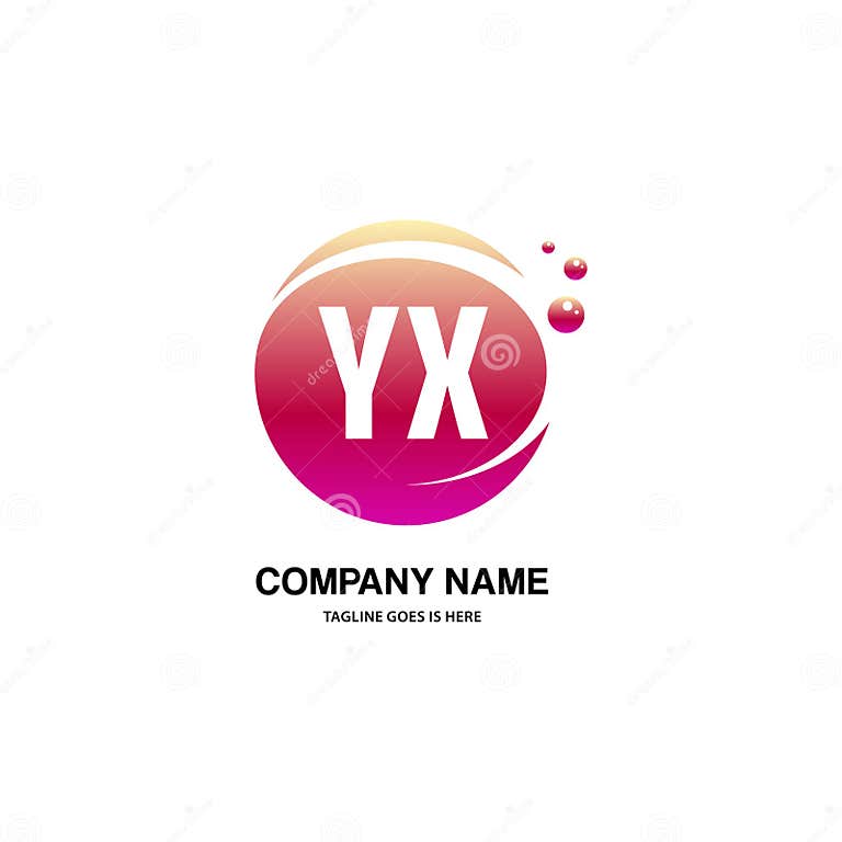 YX Initial Logo with Colorful Circle Template Vector Stock Illustration ...