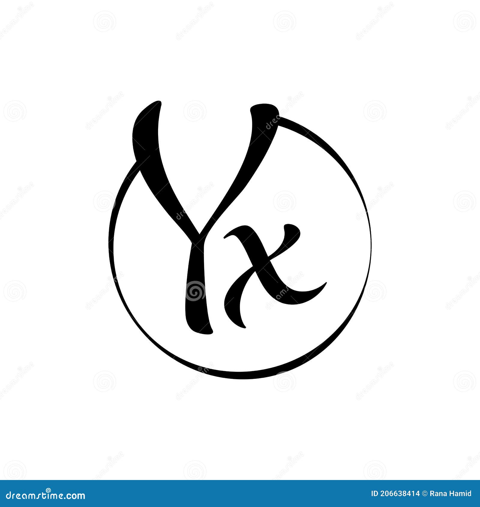 YX Letter Logo Design Vector Template. Abstract Script Letter YX Vector ...