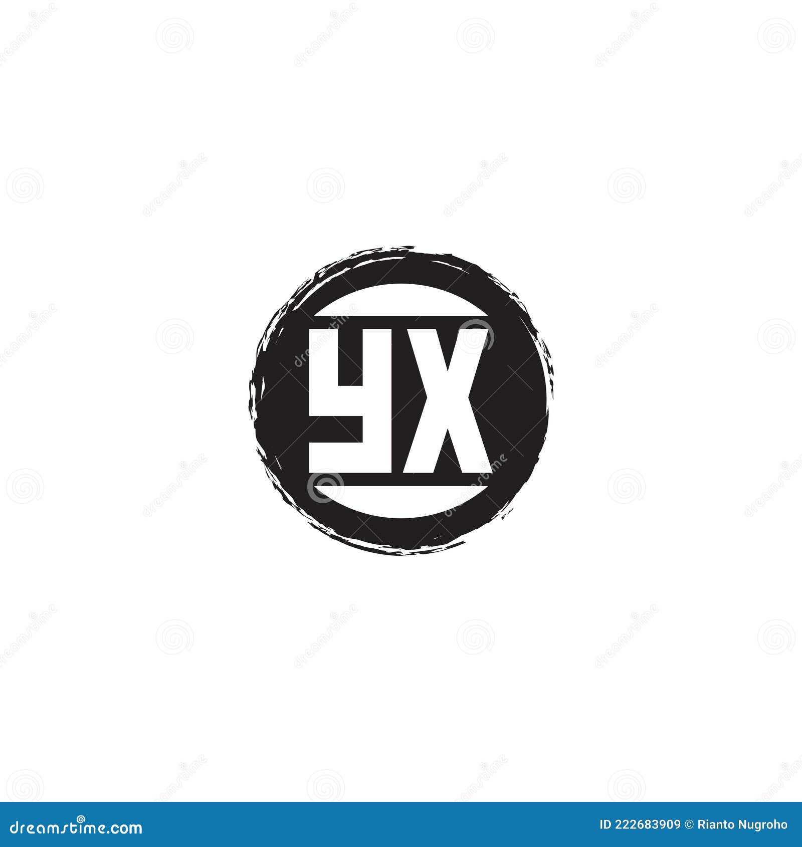YX Logo Initial Letter Monogram with Abstrac Circle Shape Design ...
