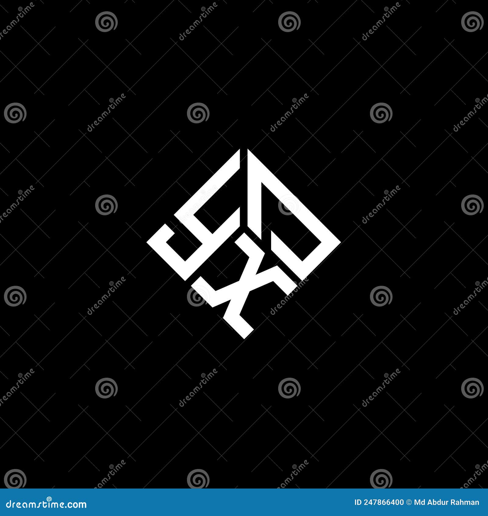 YXD Letter Logo Design on Black Background. YXD Creative Initials ...