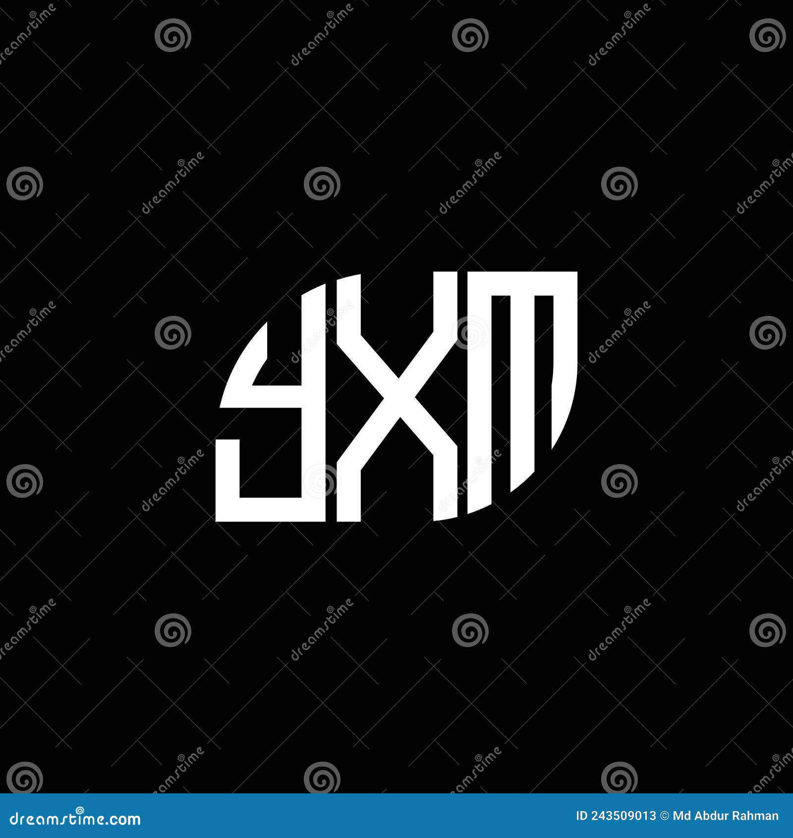 YXM Letter Logo Design on Black Background. YXM Creative Initials ...