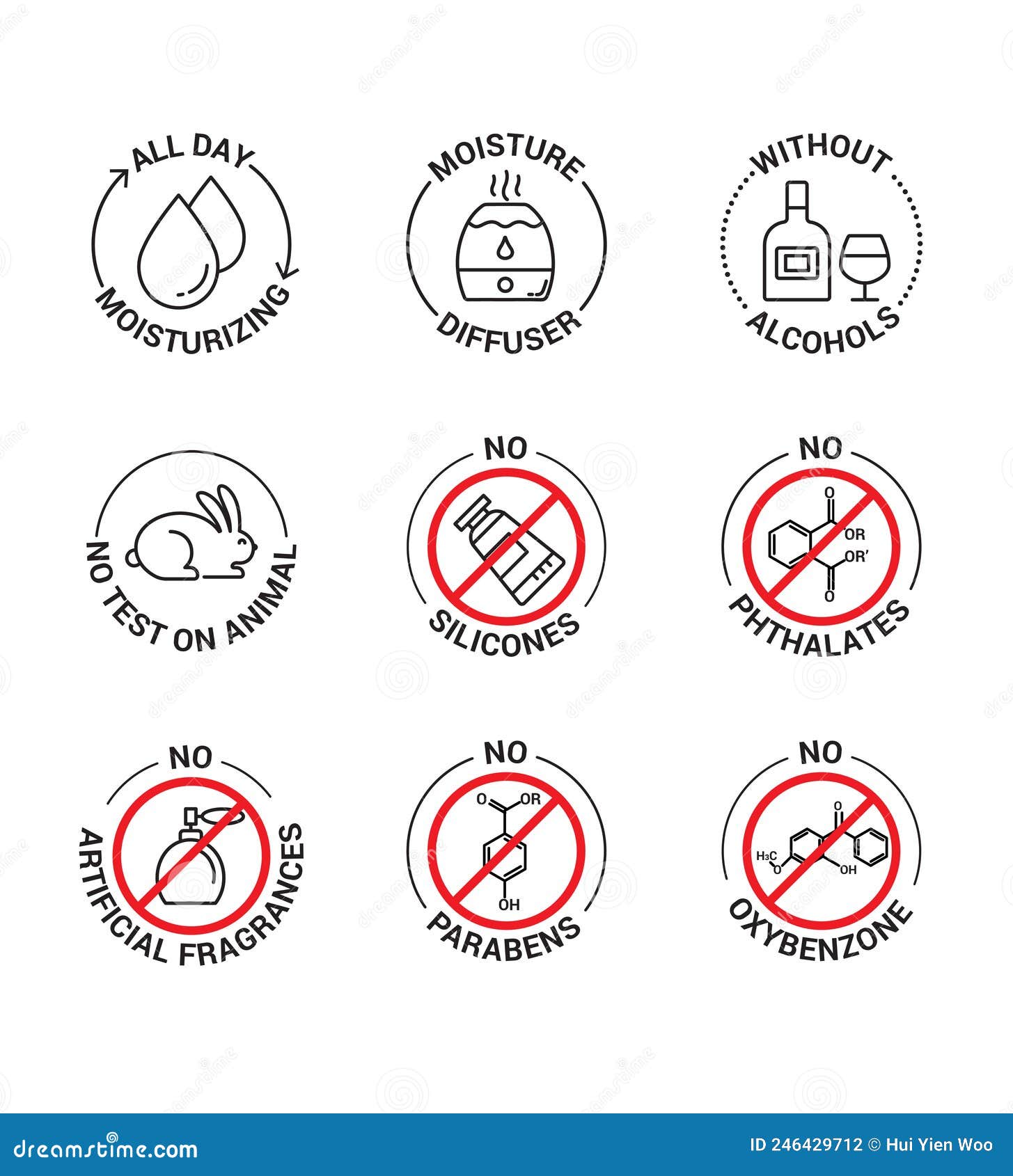 Beauty Skin Care Facial Cosmetic Product Packaging Tag Editable Line ...