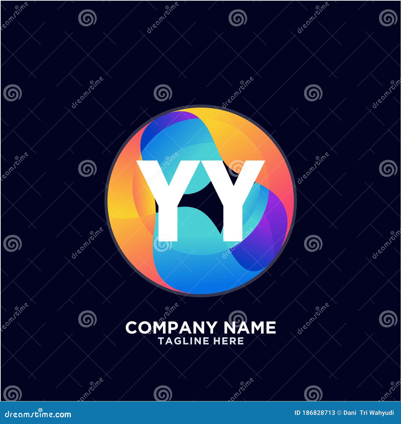 YY Initial Logo with Colorful Circle Template Vector Stock Vector ...