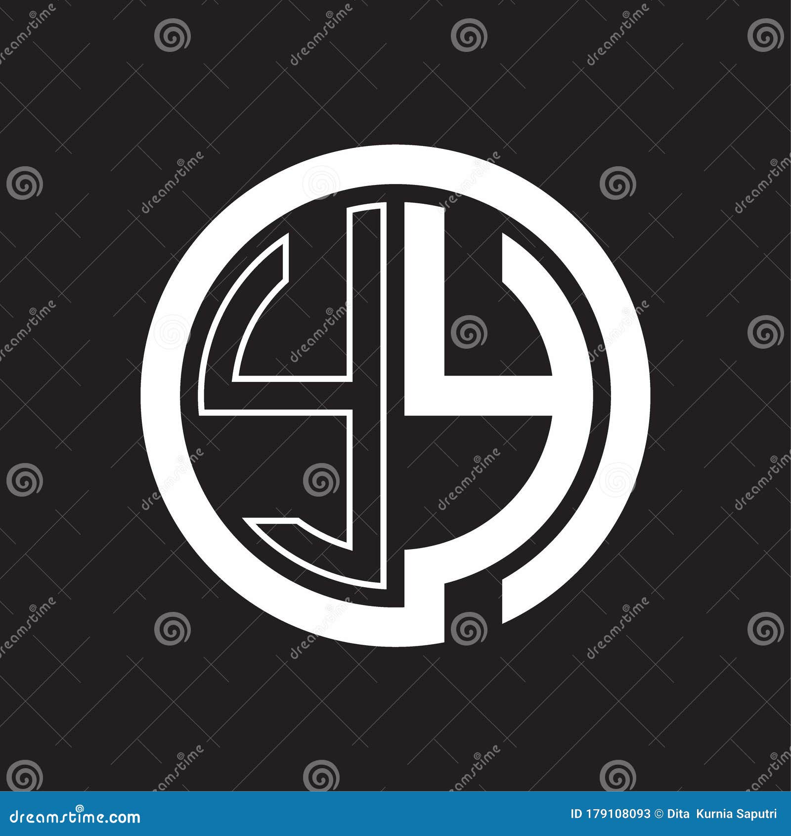 YY Logo with Circle Rounded Negative Space Design Template Stock ...