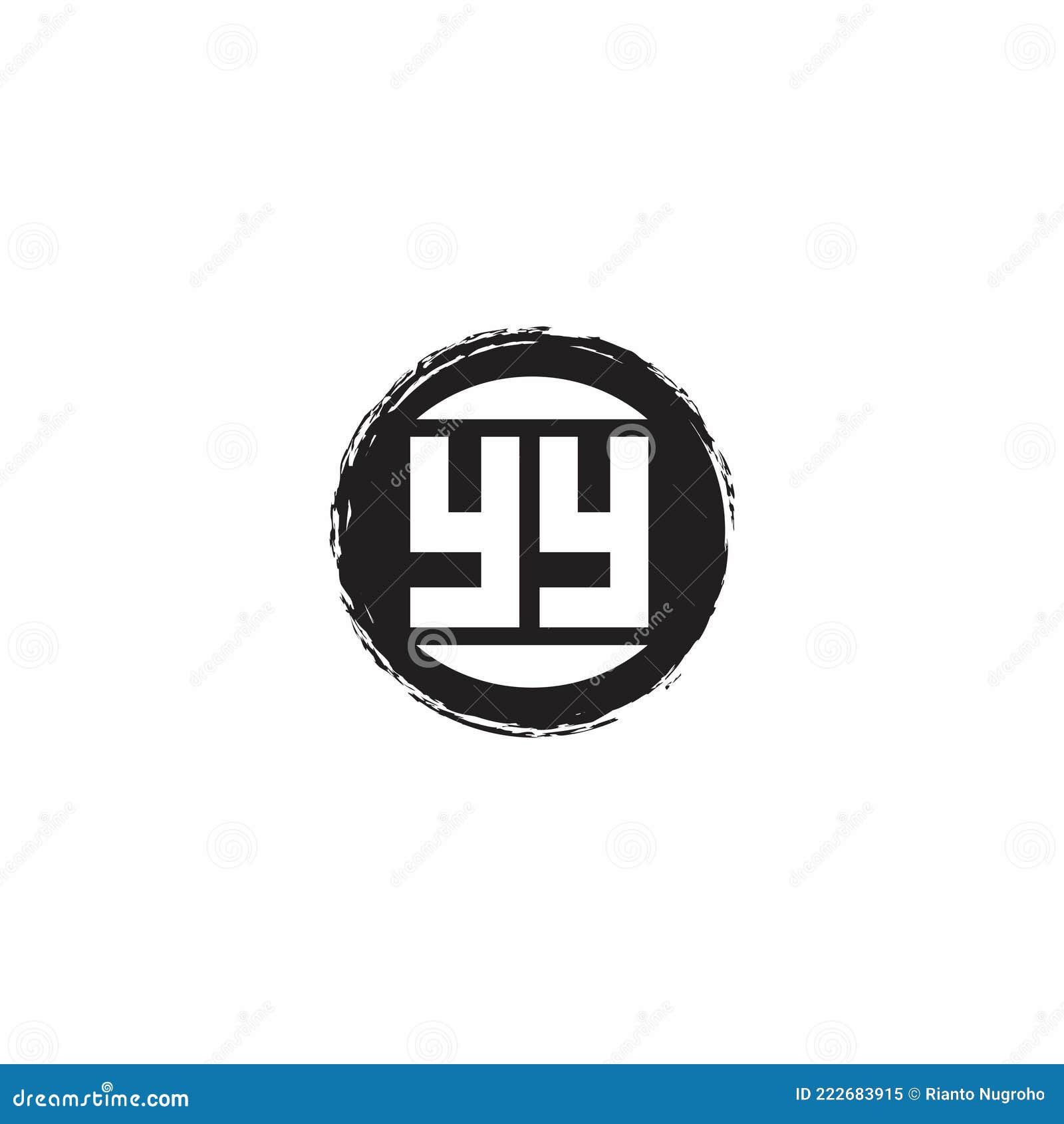 YY Logo Initial Letter Monogram with Abstrac Circle Shape Design ...