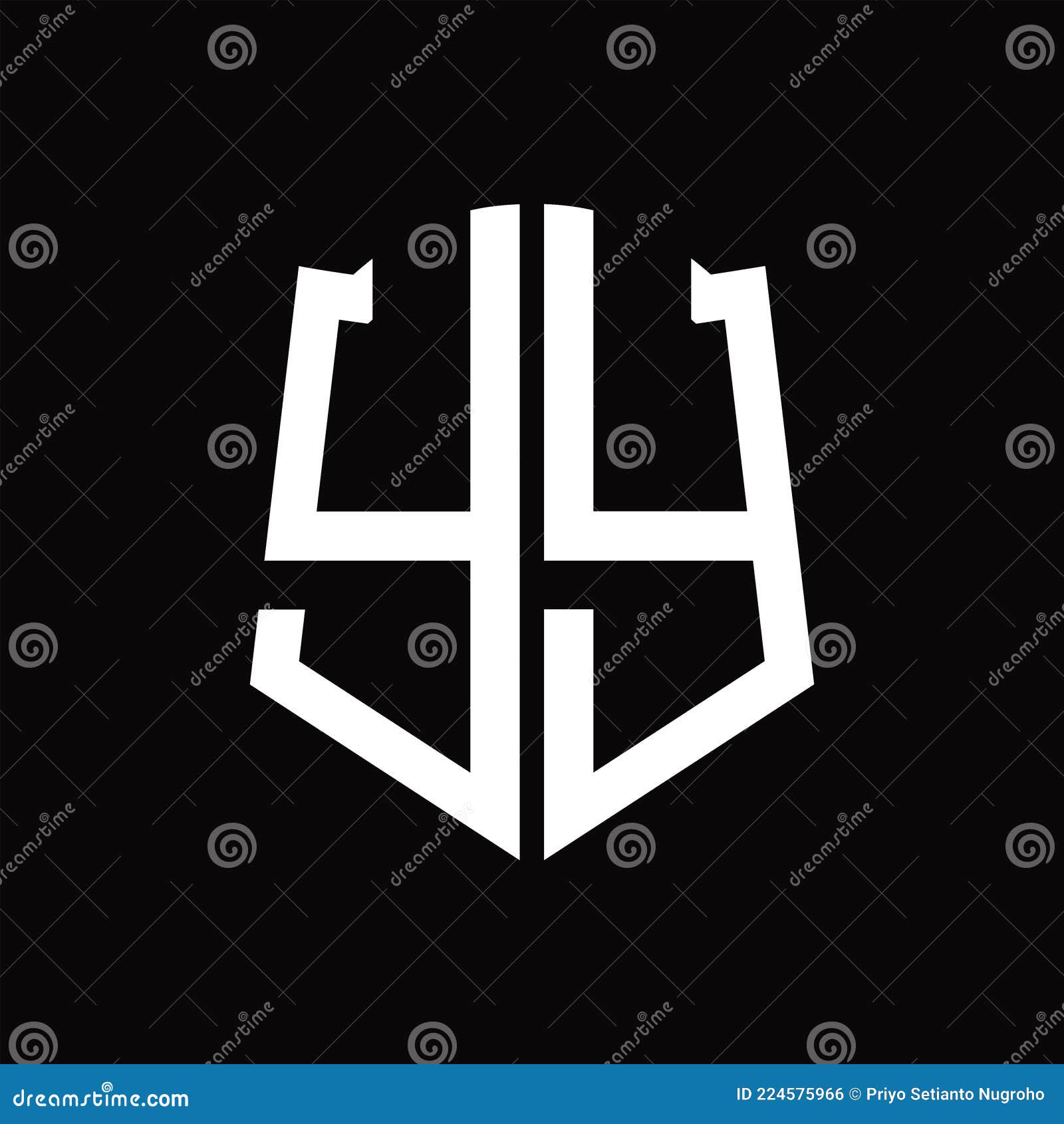YY Logo Monogram with Shield Shape Ribbon Design Template Stock Vector ...