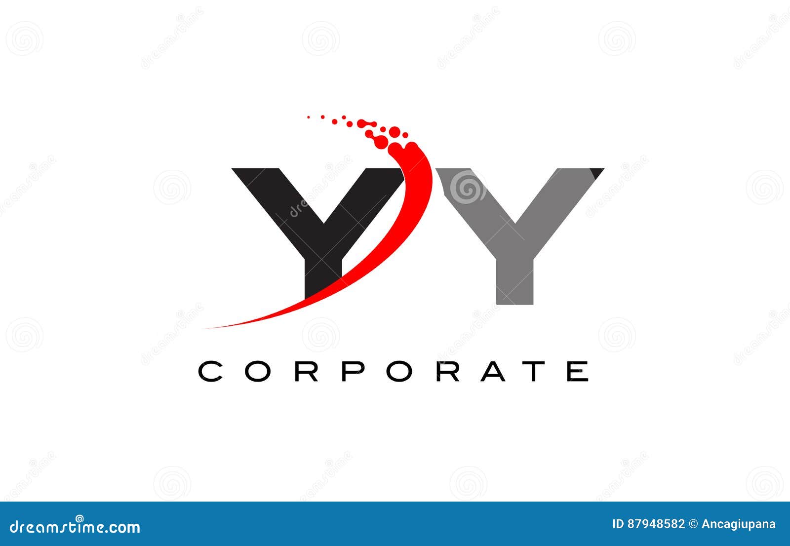 YY Modern Letter Logo Design with Swoosh Stock Illustration ...