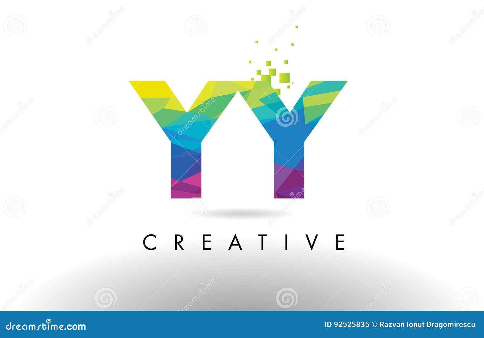 YY Y Colorful Letter Origami Triangles Design Vector. Stock Vector ...