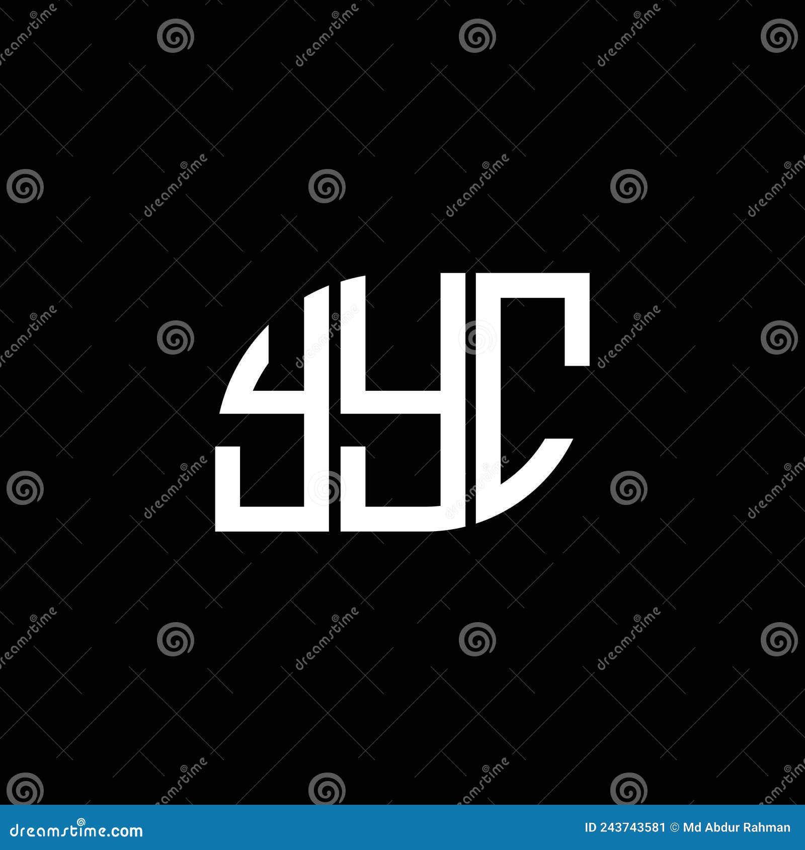 YYC Letter Logo Design on Black Background. YYC Creative Initials ...