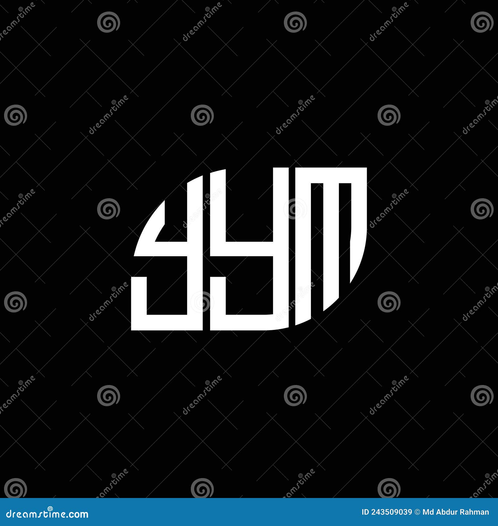 YYM Letter Logo Design on Black Background. YYM Creative Initials ...