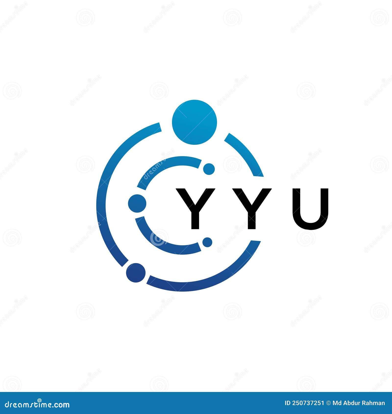 YYU Letter Technology Logo Design on White Background. YYU Creative ...