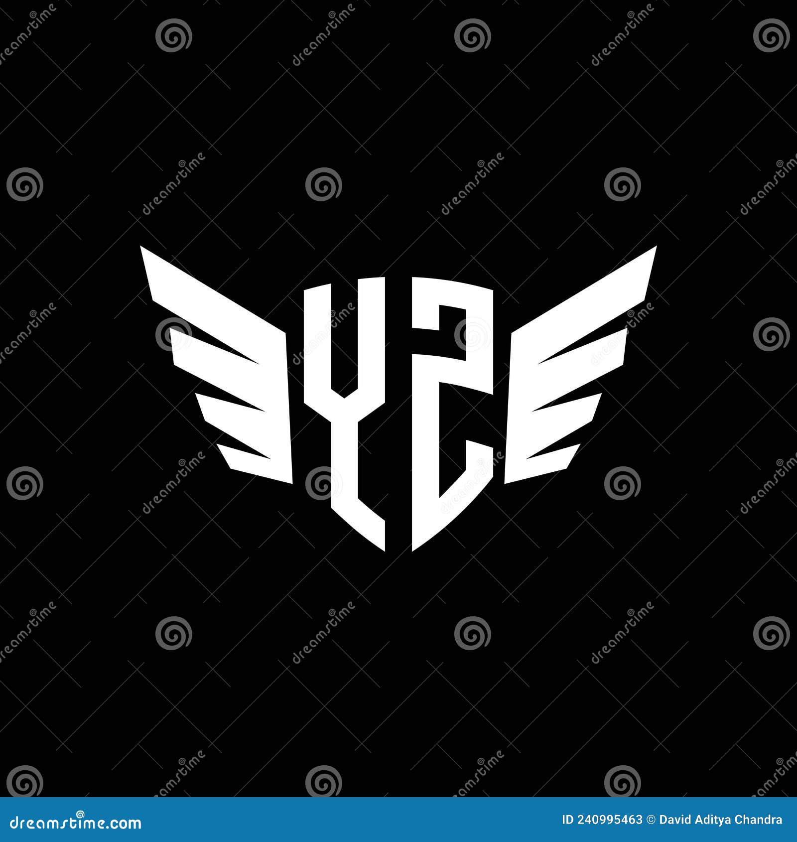 YZ Monogram Wing Shape Style Stock Vector - Illustration of abstract ...