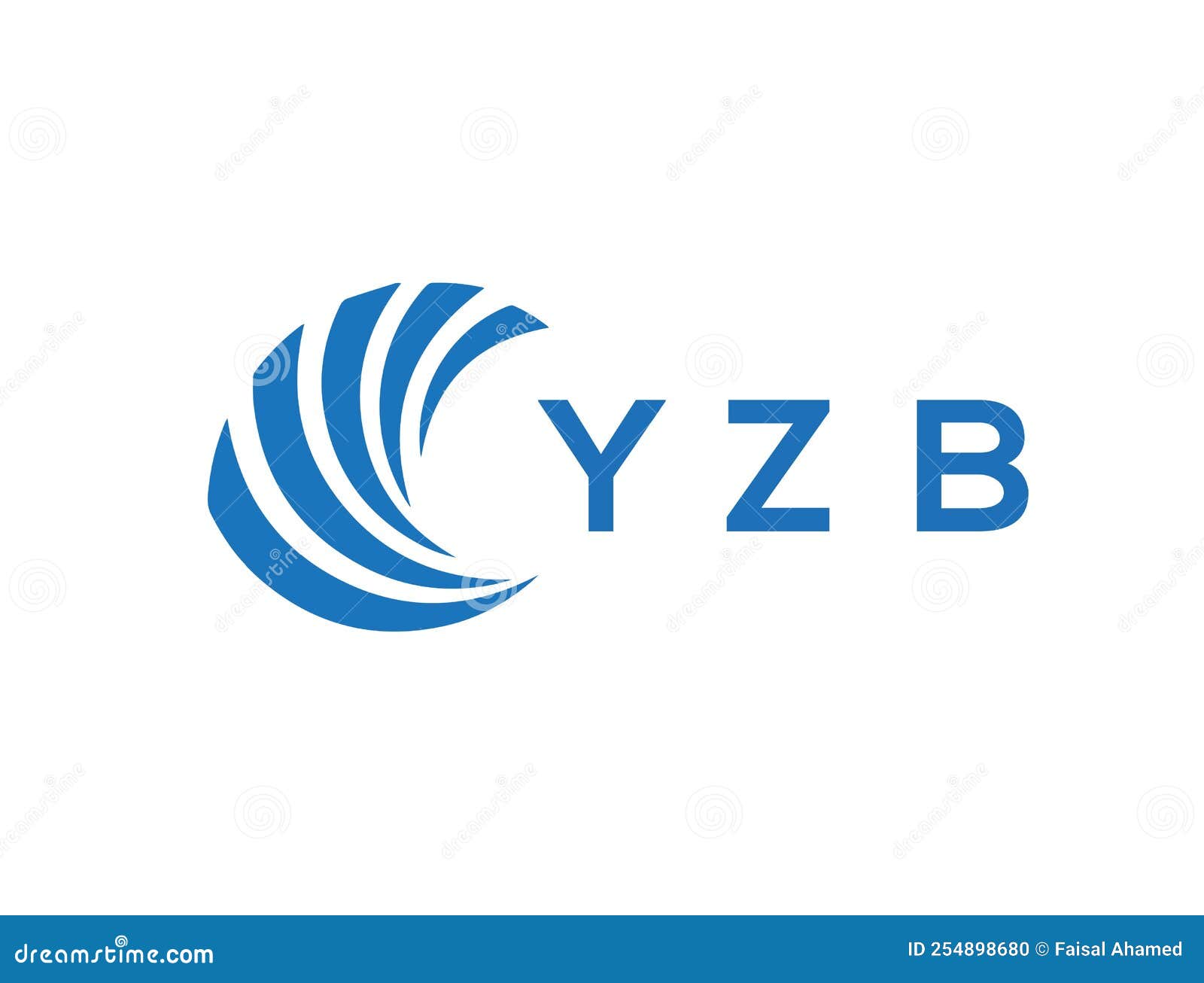 YZB Letter Logo Design on White Background. YZB Creative Circle Letter ...