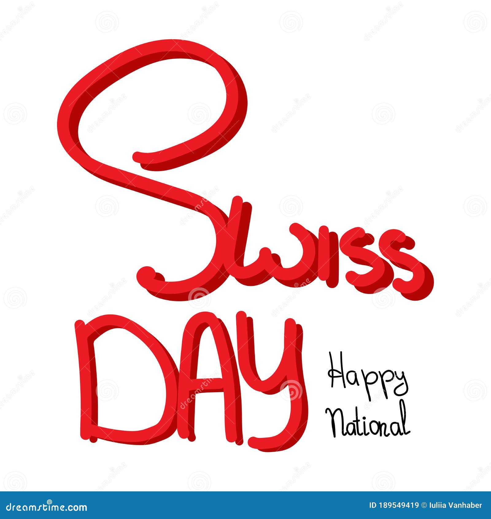 Swiss National Day Poster or Banner. Design with Beautiful Hand ...