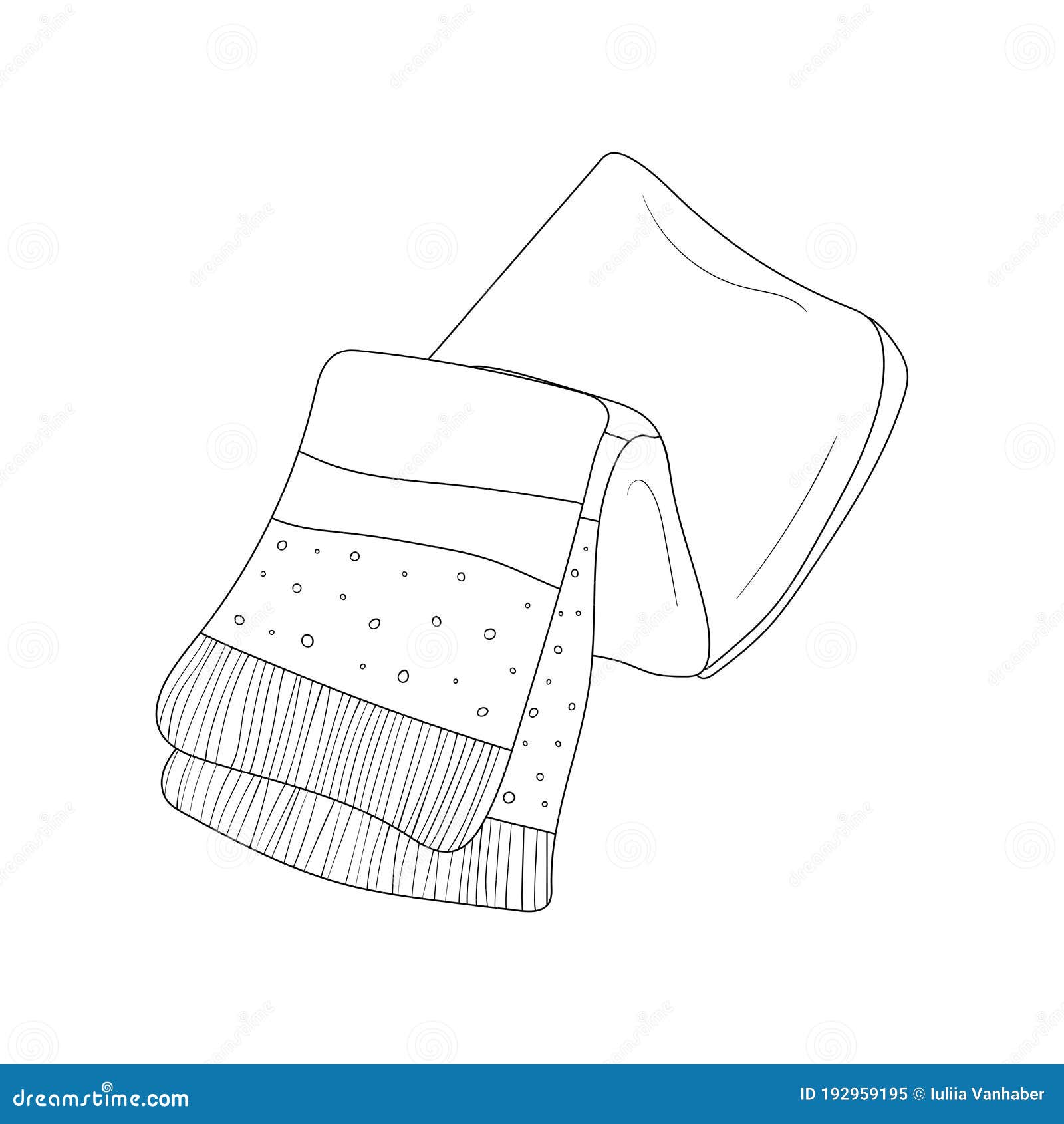 Winter Hand Drawn Sketch Scarf Icon. Knitted Winter Scarf Outline Stock ...