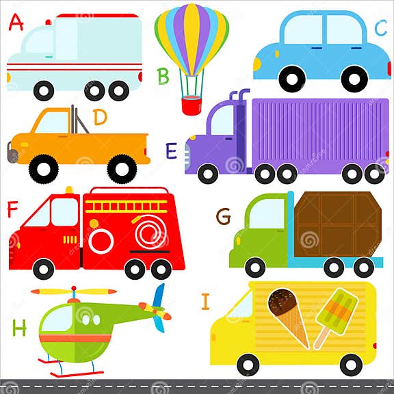 A-Z Alphabets : Car / Vehicles / Transportation Stock Vector ...