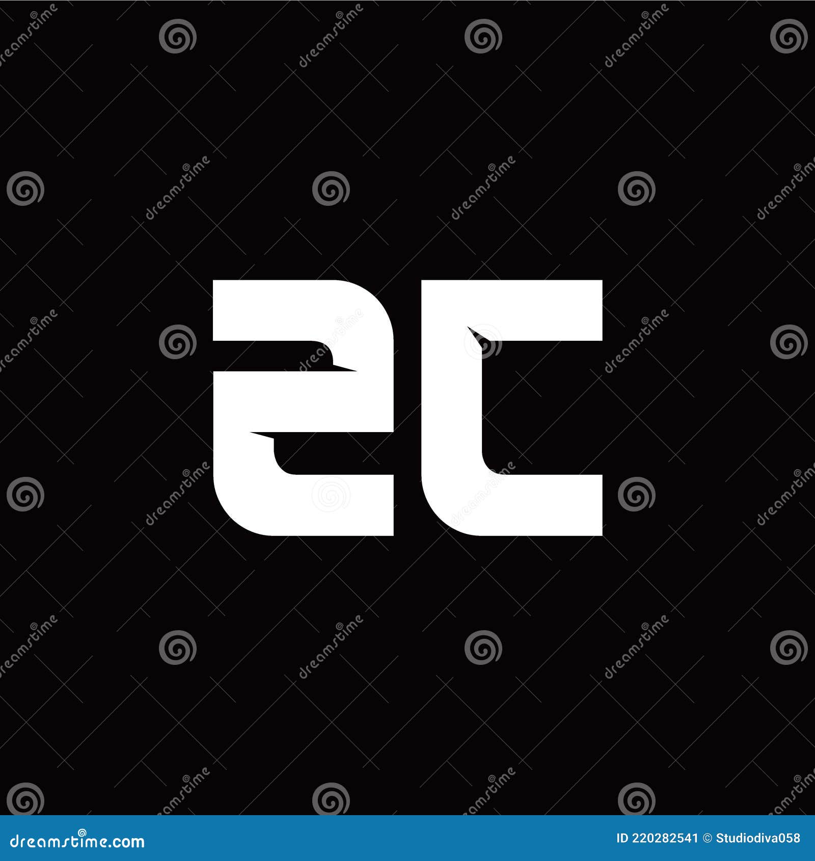 Z C Letter Monogram Style Initial Logo Template Stock Illustration ...