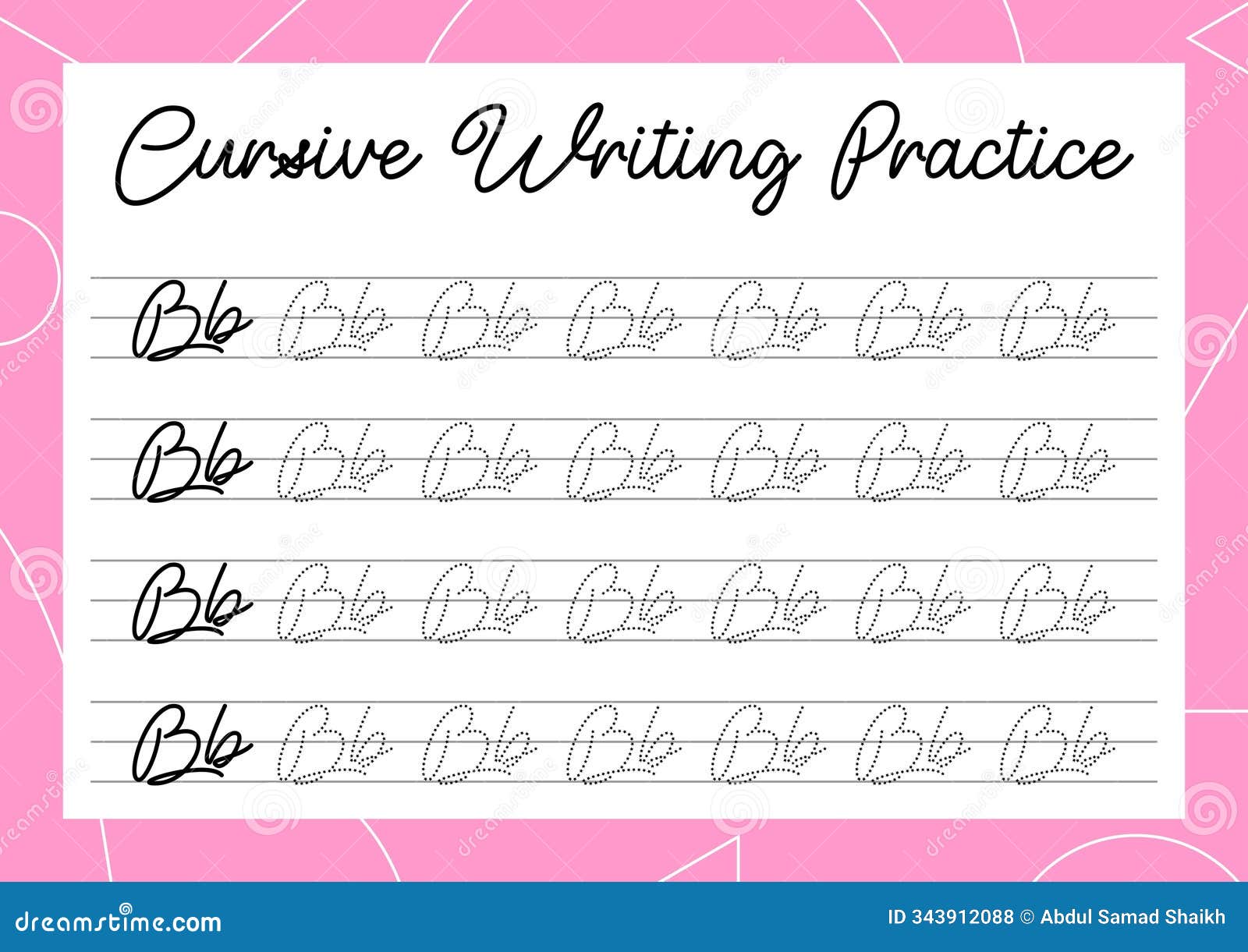 A-Z Cursive Writing Alphabet Set for Kids Practice Stock Illustration ...