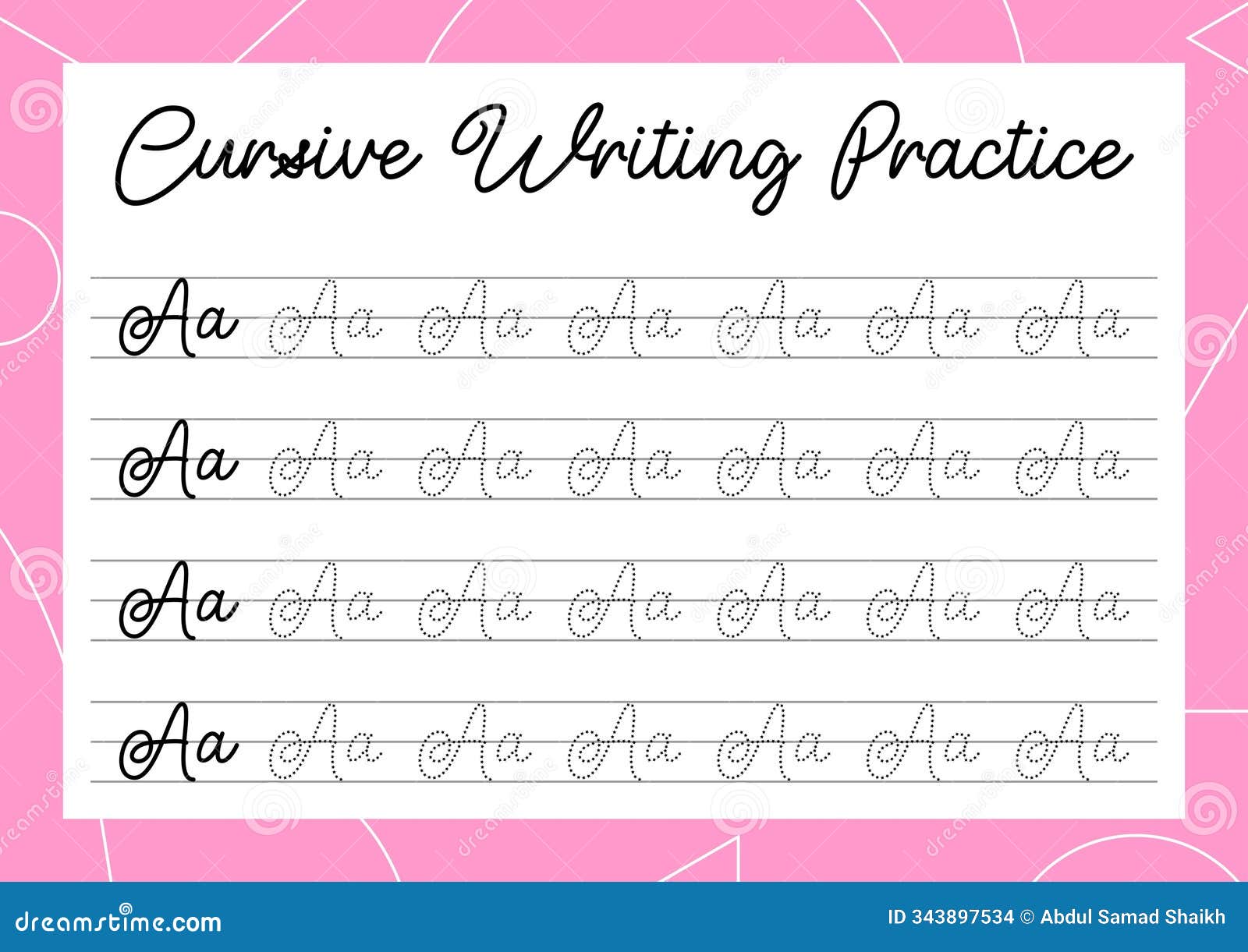 A-Z Cursive Writing Alphabet Set for Kids Practice Stock Vector ...
