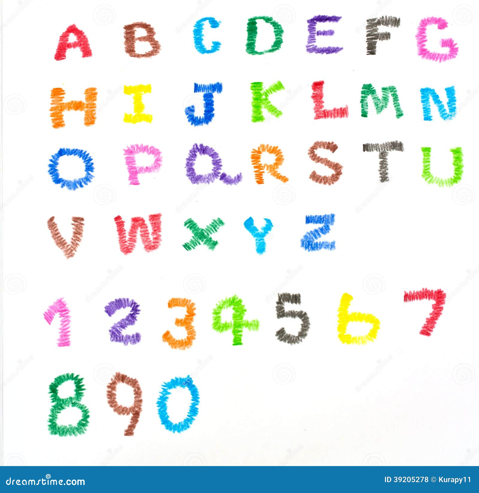 A - Z English Characters are Painted Wood. Stock Illustration ...