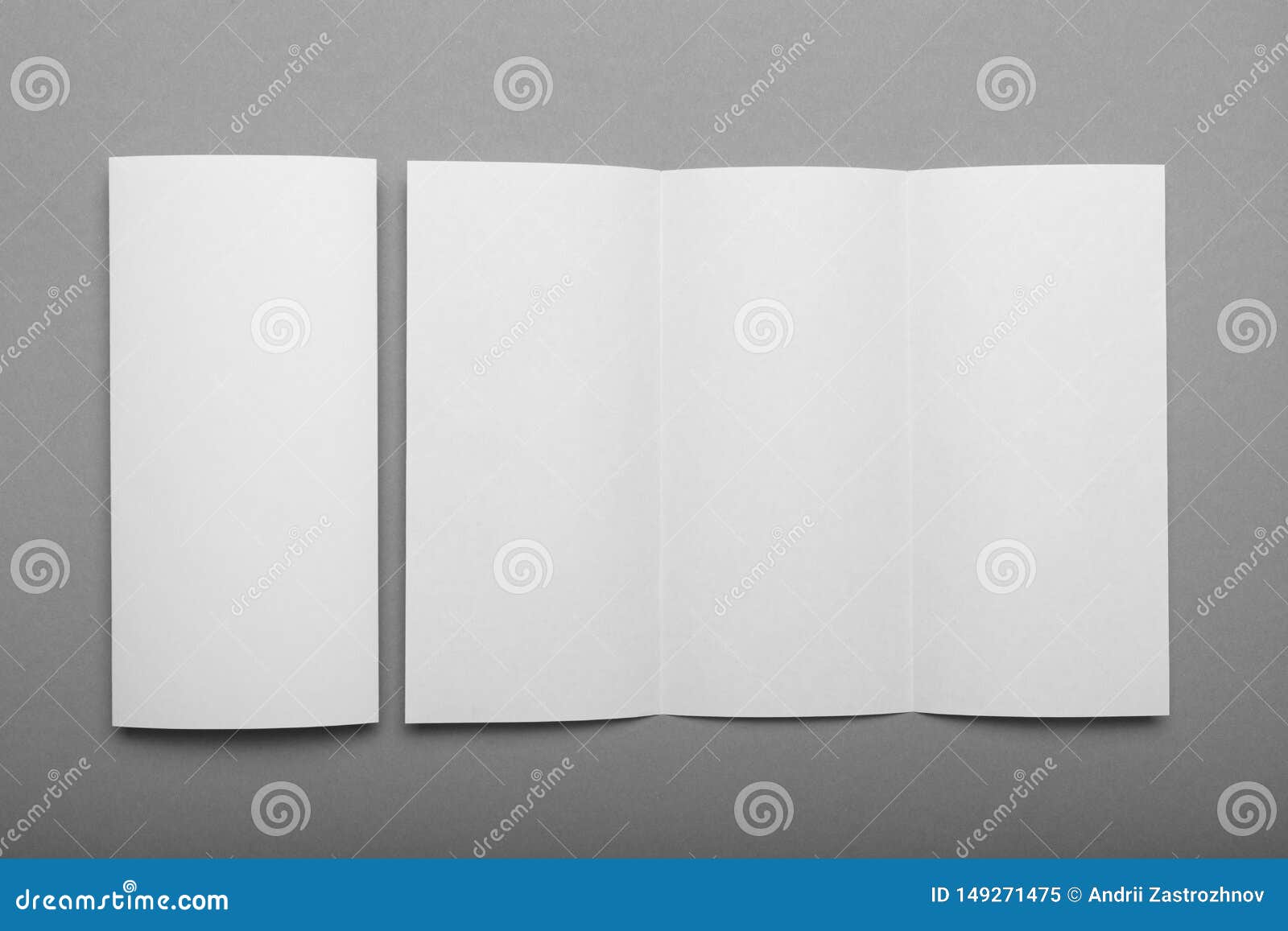 Z Fold Brochure Mockup, White Paper A4 Mockup Stock Image - Image of ...