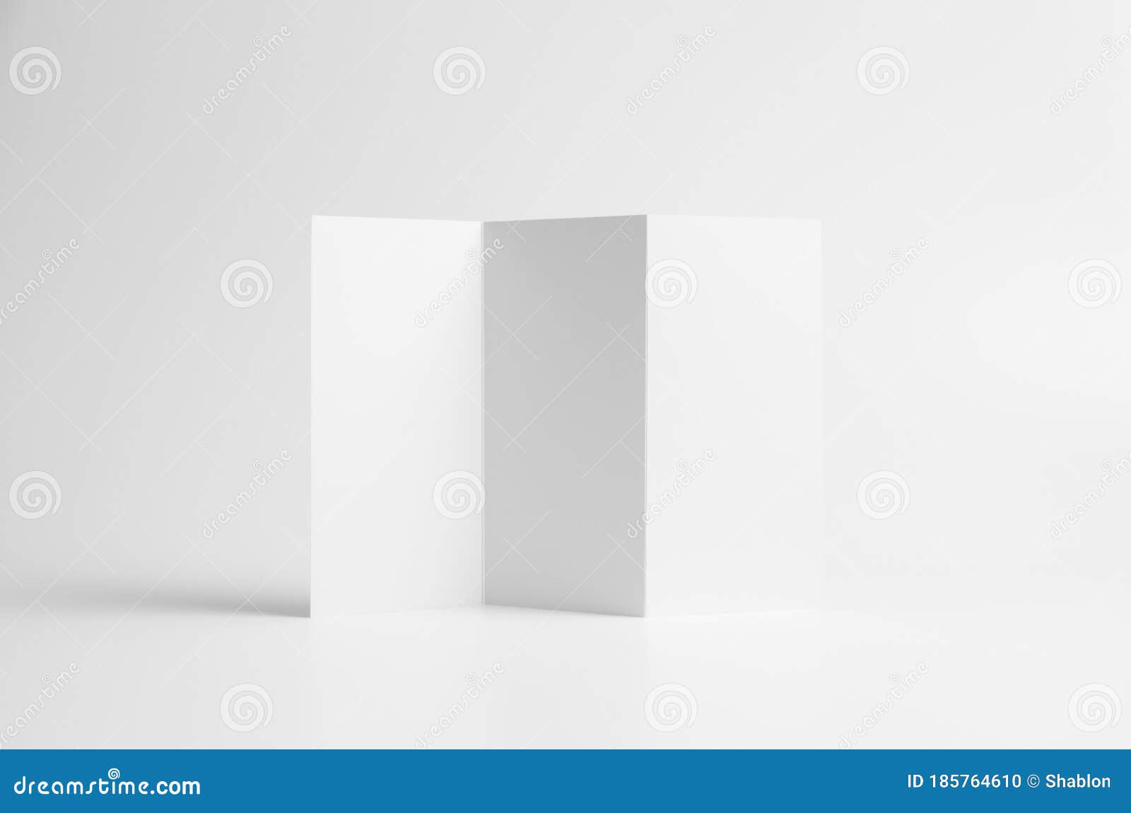 A4 Z-Fold Fan Fold Brochure Mock-Up. Seamless Background Stock ...