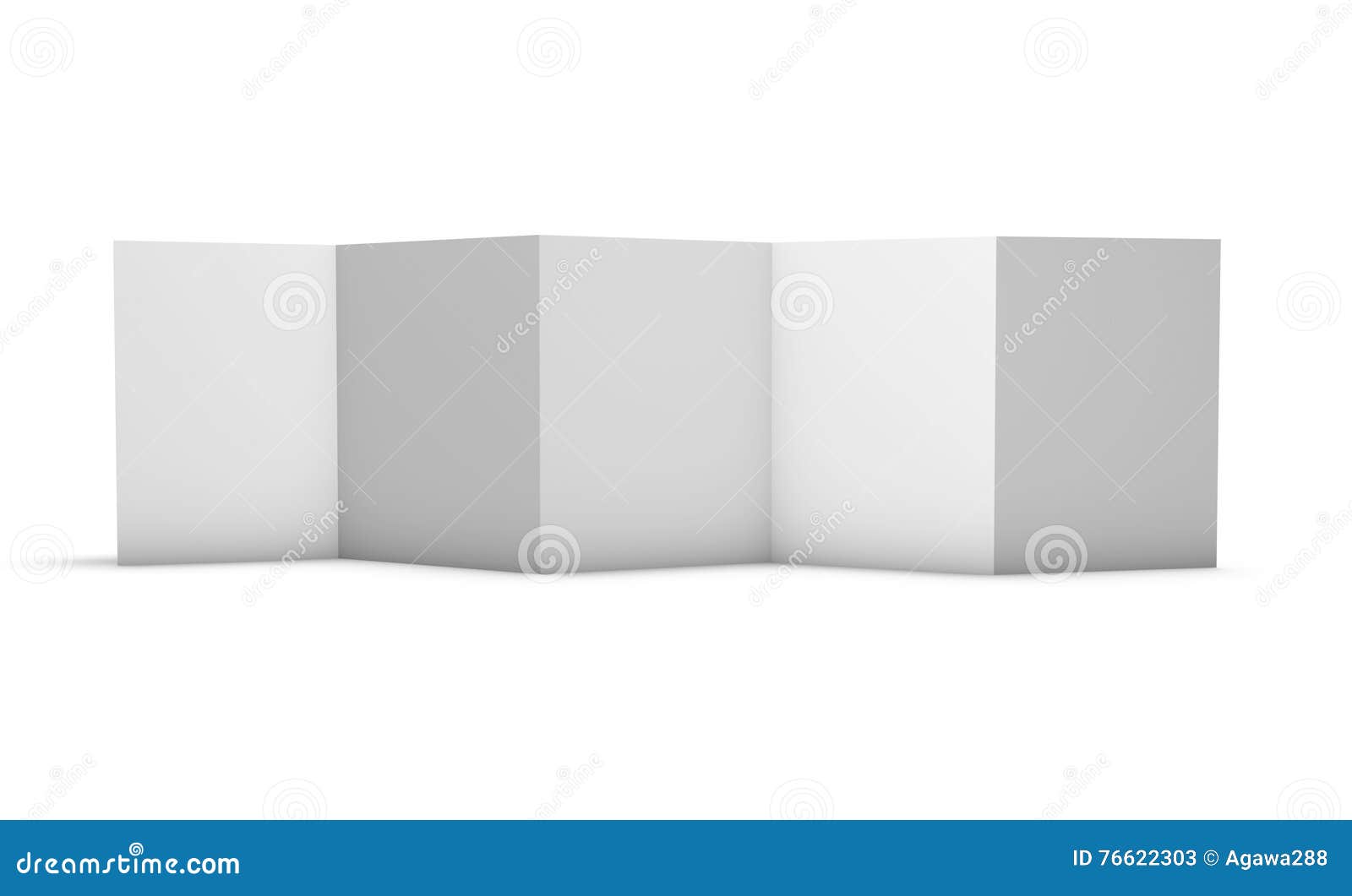 Z Folded Brochure with 5 Blank Pages Format A4 3D Illustration. Stock ...