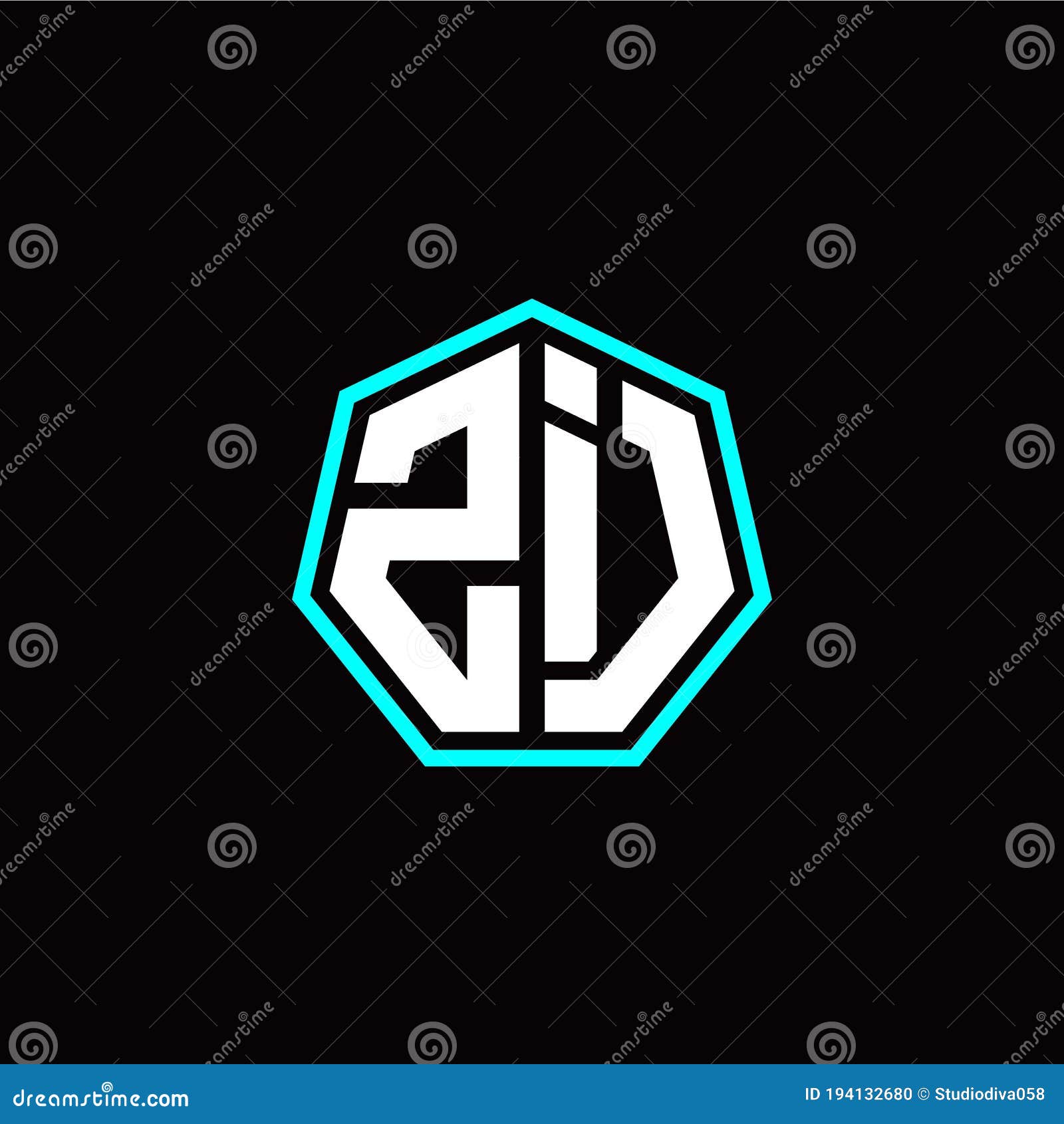 Z I Initials Modern Polygon Logo Template Stock Illustration ...