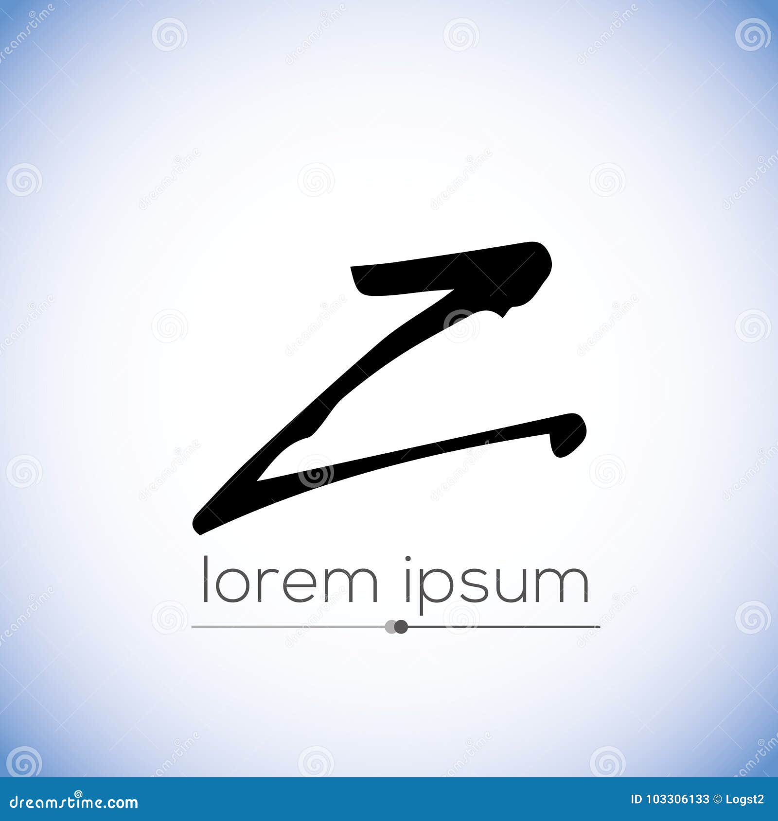 Z Letter Hand Drawn Calligraphic Vector Logo Templates Stock Vector ...