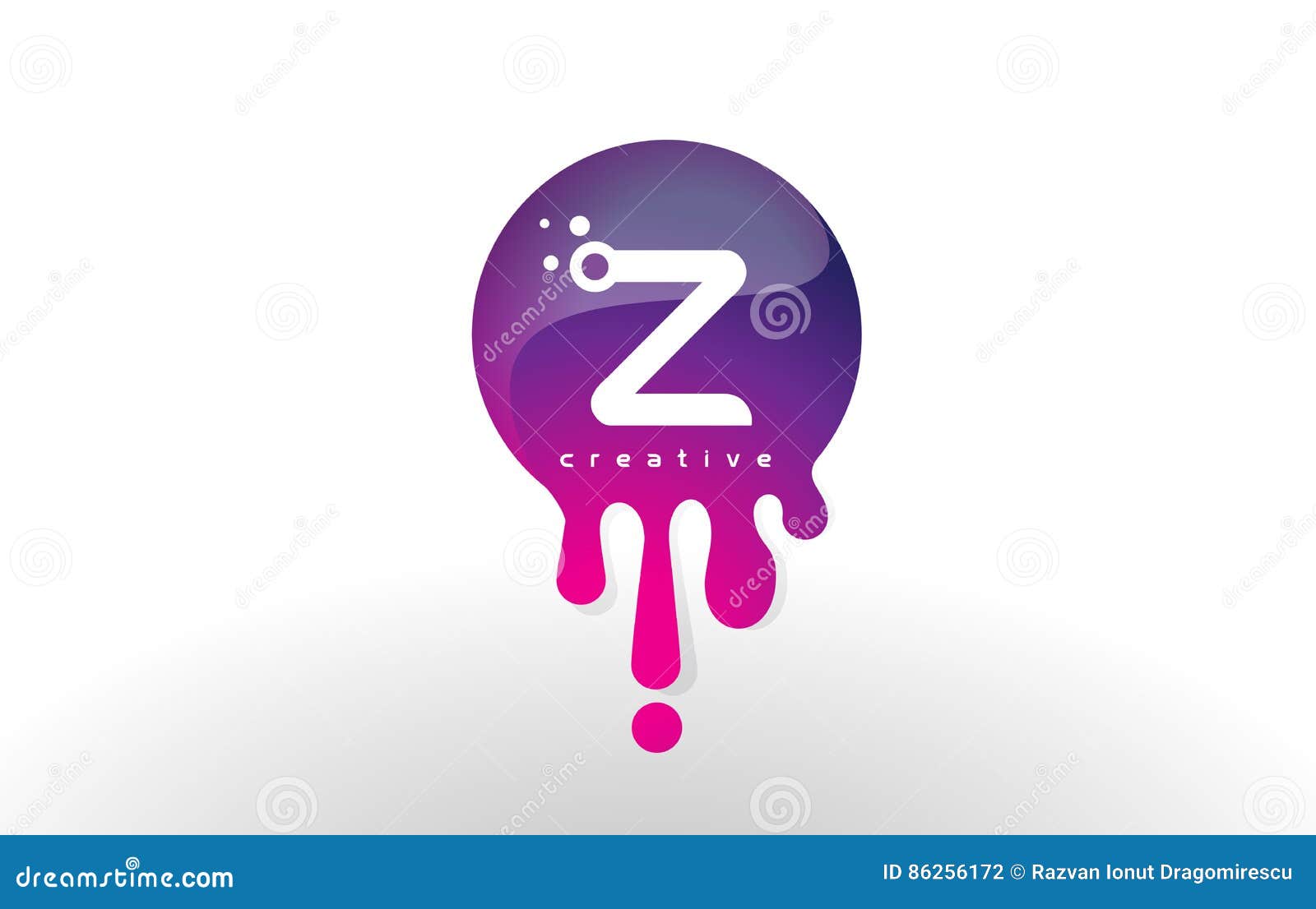 Z Letter Splash Logo. Purple Dots and Bubbles Letter Design Stock ...