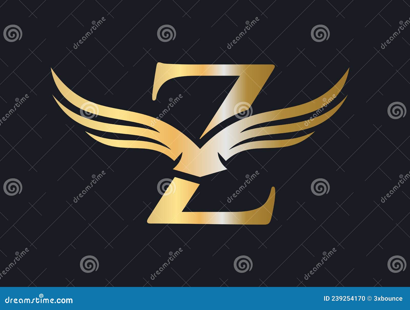 Z Letter Wing Logo Design. Initial Flying Wing Z Letter Logo Stock ...