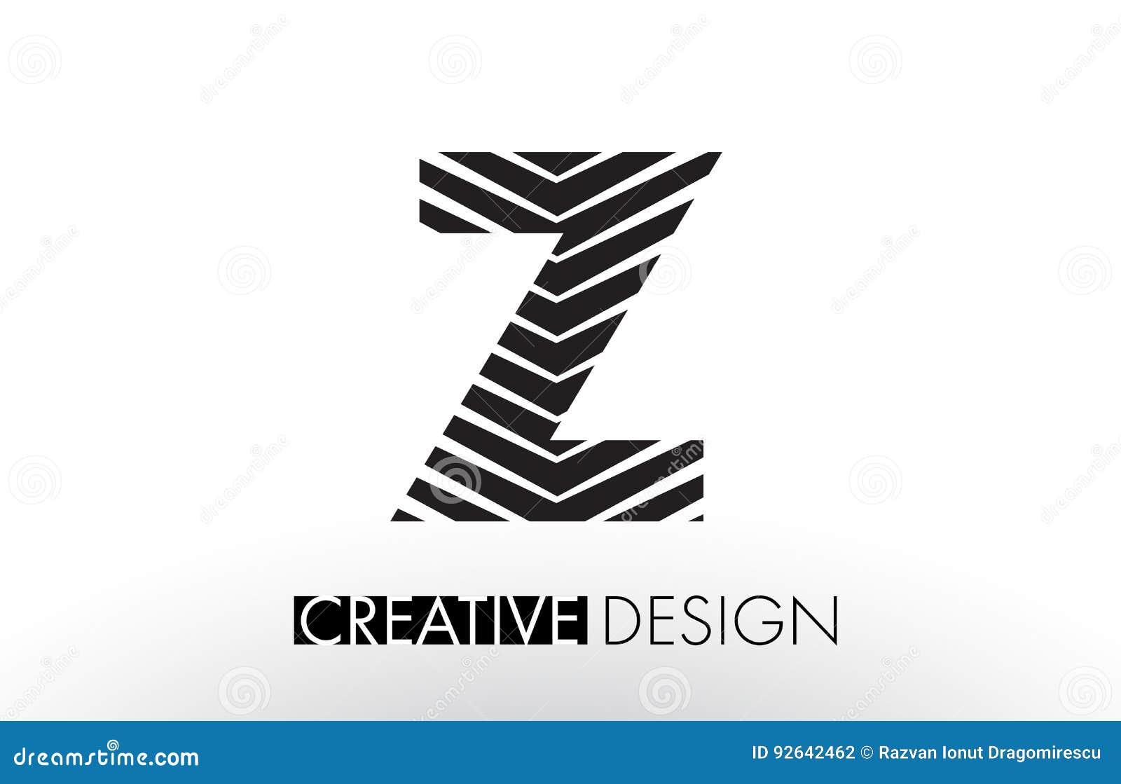 Z Lines Letter Design with Creative Elegant Zebra Stock Vector ...