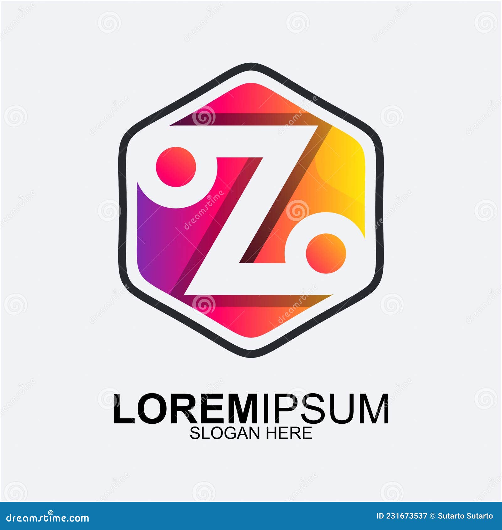 Z Logo Hexagon Gradient Color Stock Vector - Illustration of vector ...