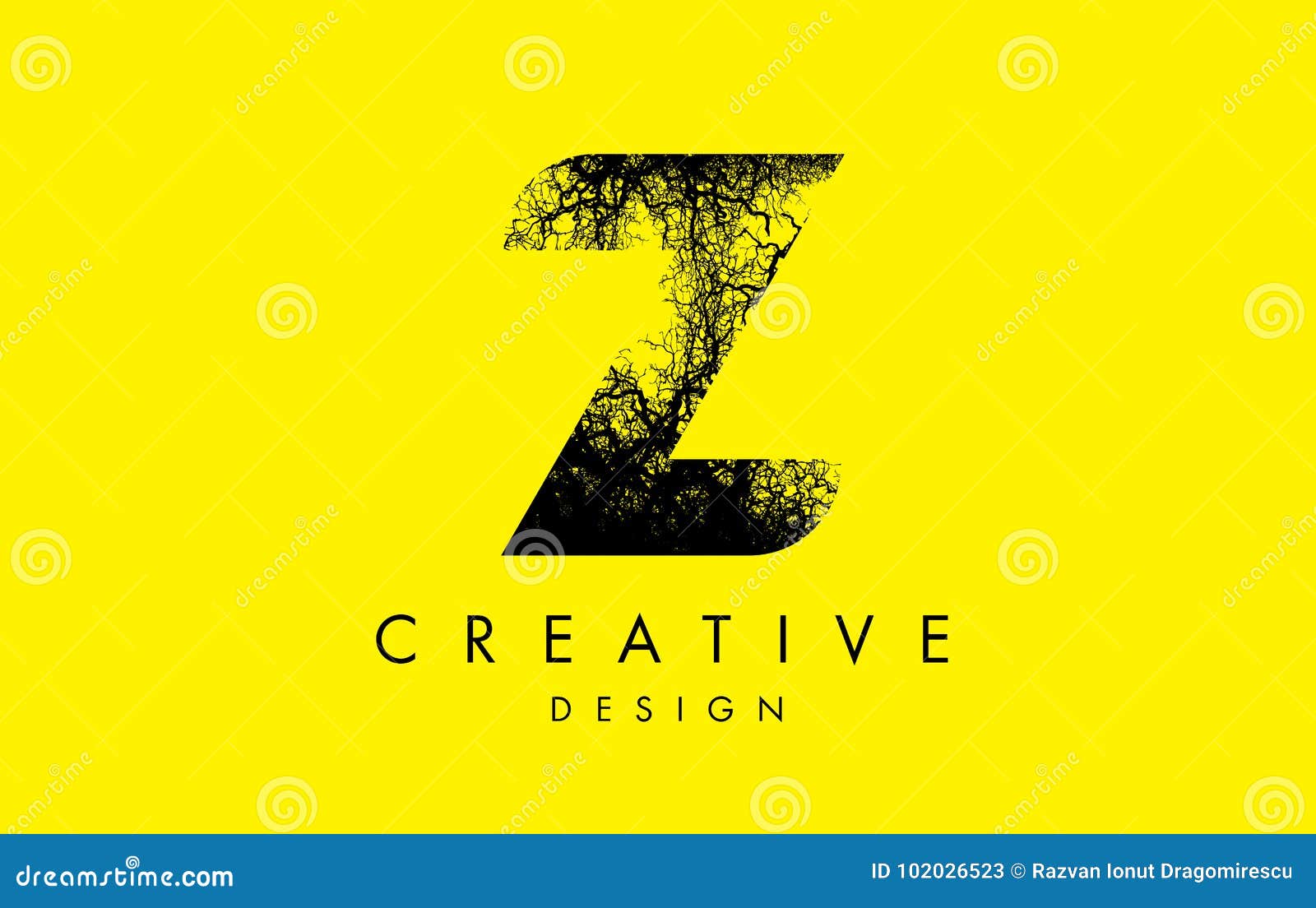 Z Logo Letter Made from Black Tree Branches Stock Vector - Illustration ...