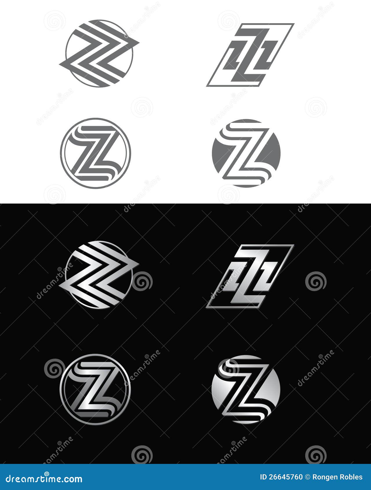 Z logos stock vector. Illustration of outline, circle - 26645760