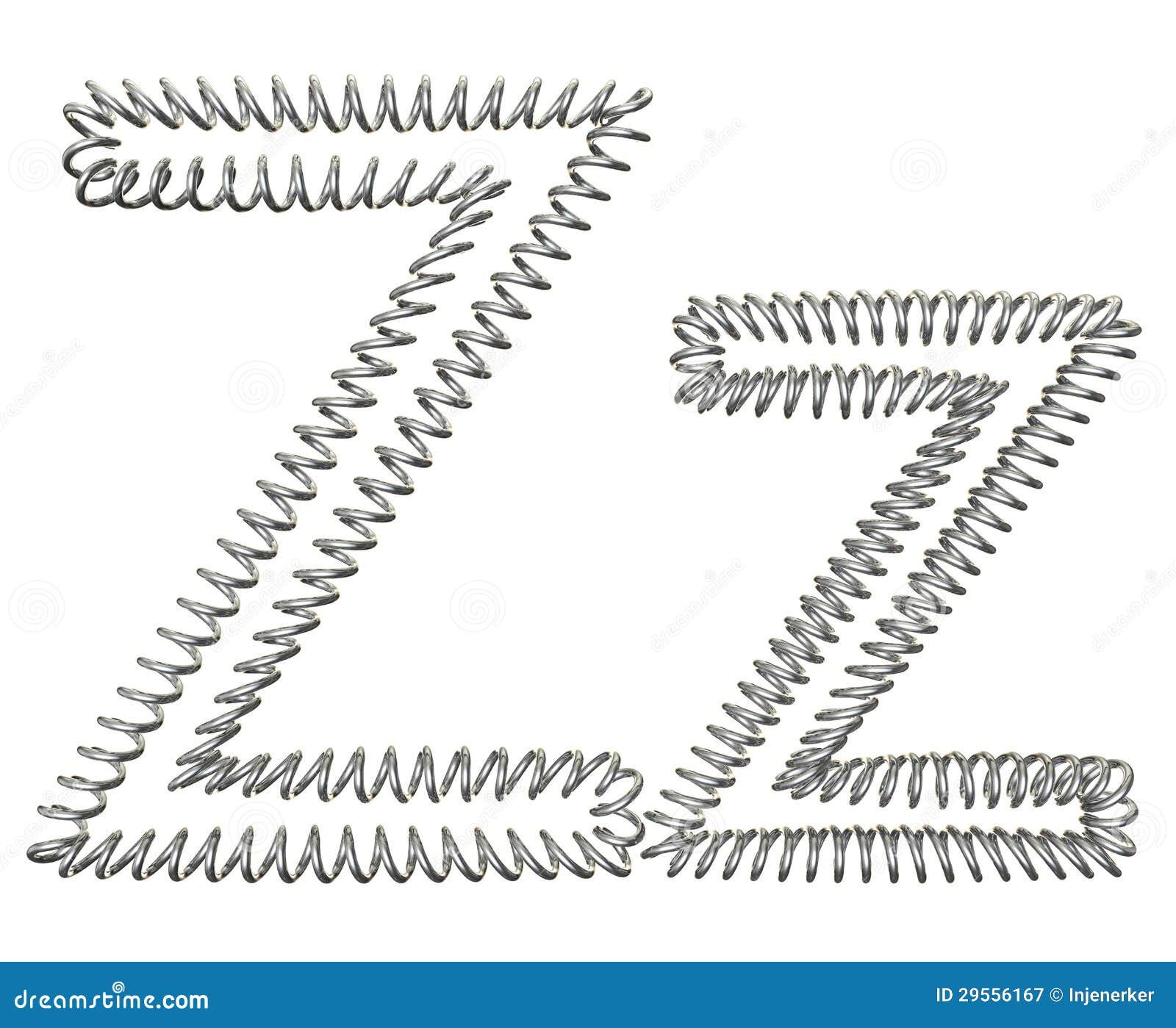 The Z of a metal spring stock illustration. Illustration of creativity ...