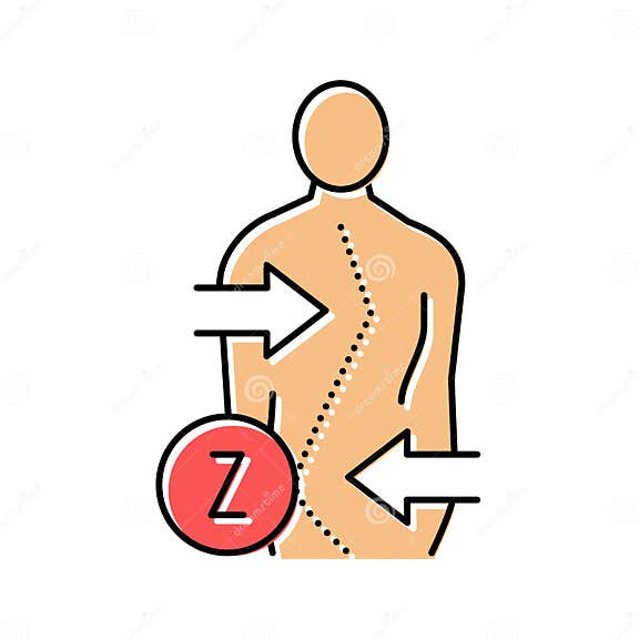 Z Shaped Scoliosis Color Icon Vector Illustration Stock Vector