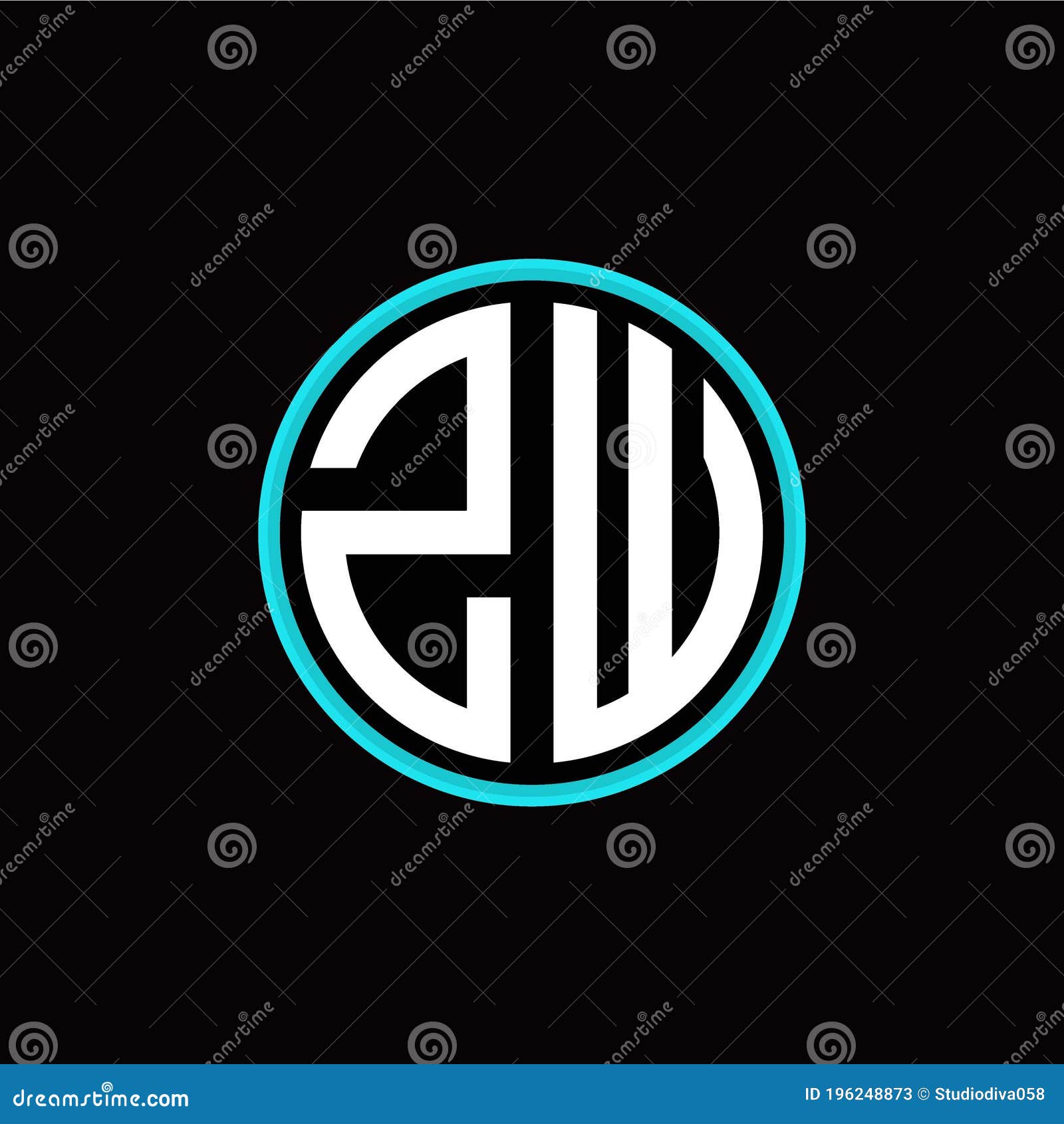 Z W Initial Circle Logo Monogram Template Stock Vector - Illustration ...