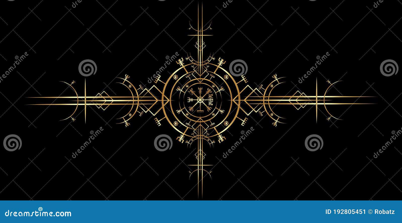 Magic Ancient Viking Art Deco, Vegvisir Magic Navigation Compass ...
