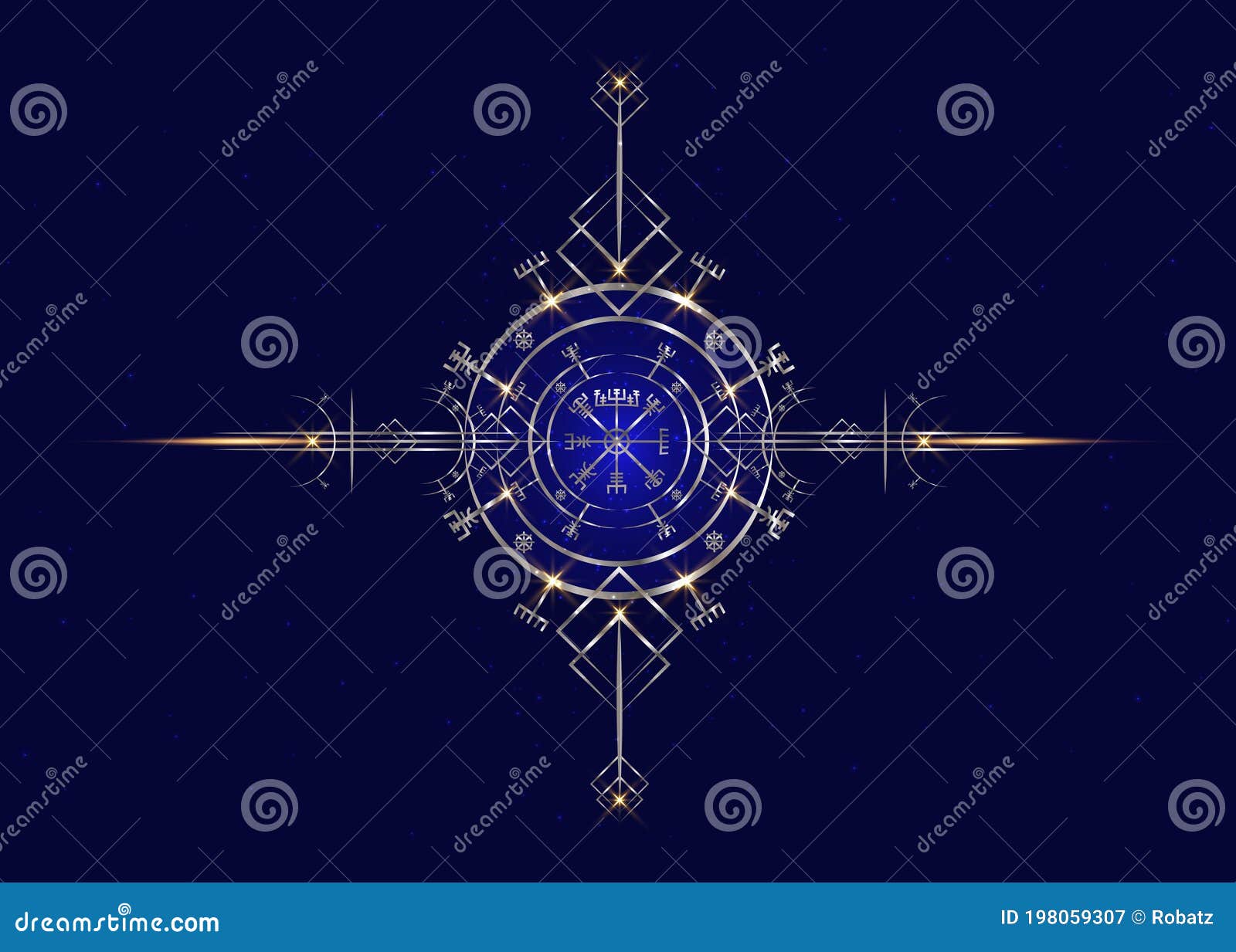 Magic Ancient Viking Art Deco, Vegvisir Magic Navigation Compass ...