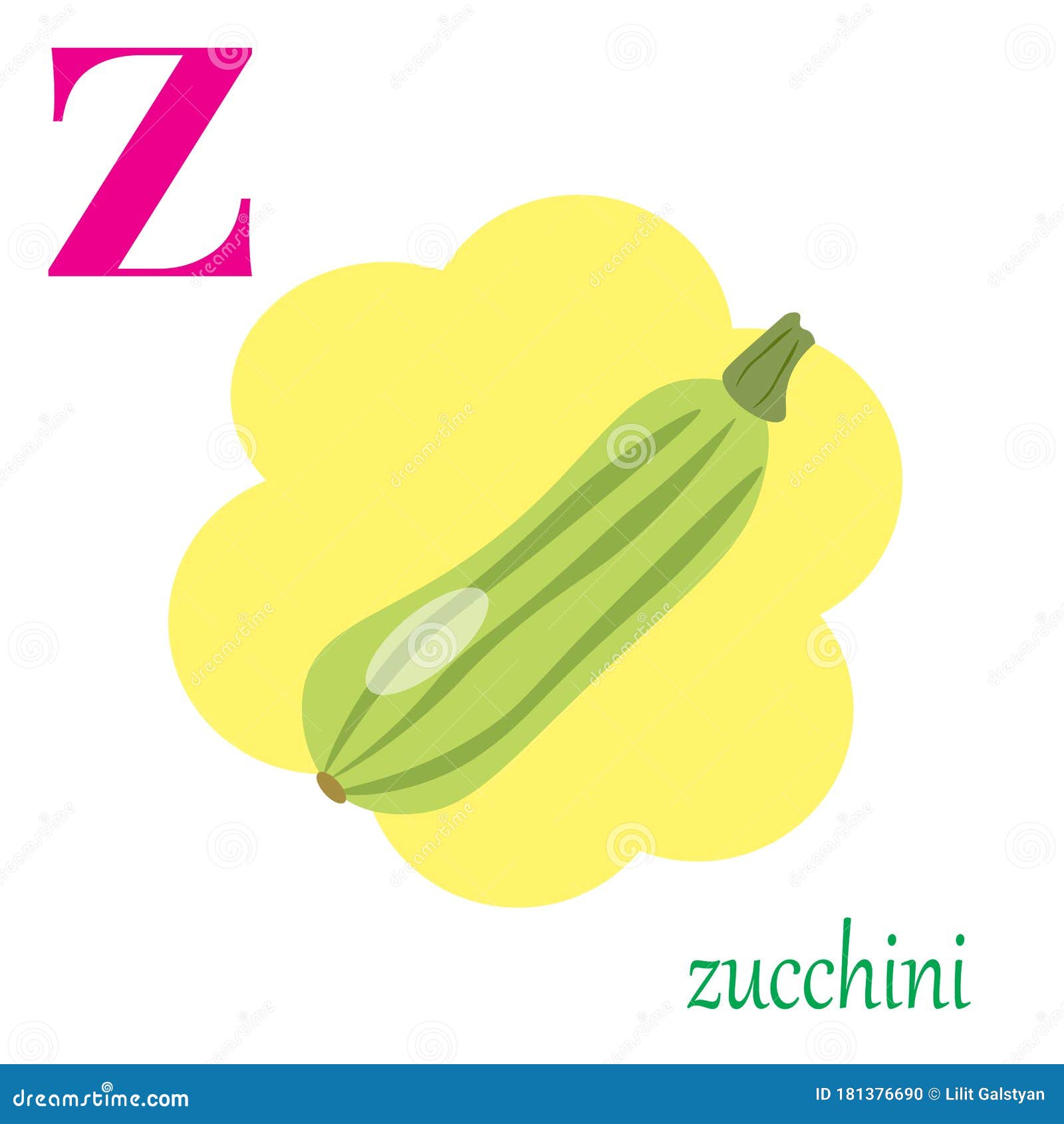 Z is for Zucchini Illustration Alphabet Stock Vector - Illustration of ...